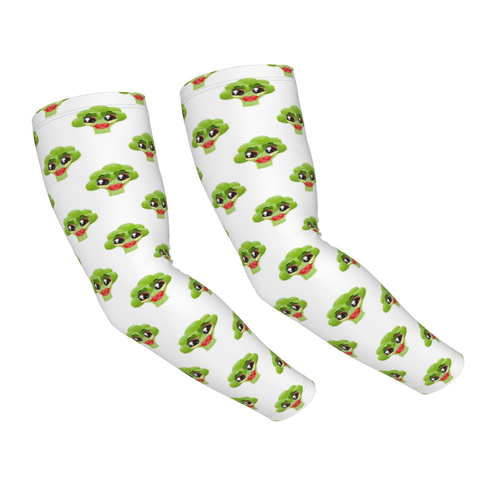 Sun Protection Arm Sleeves for Men Women, Cute broccoli funny cartoon ...