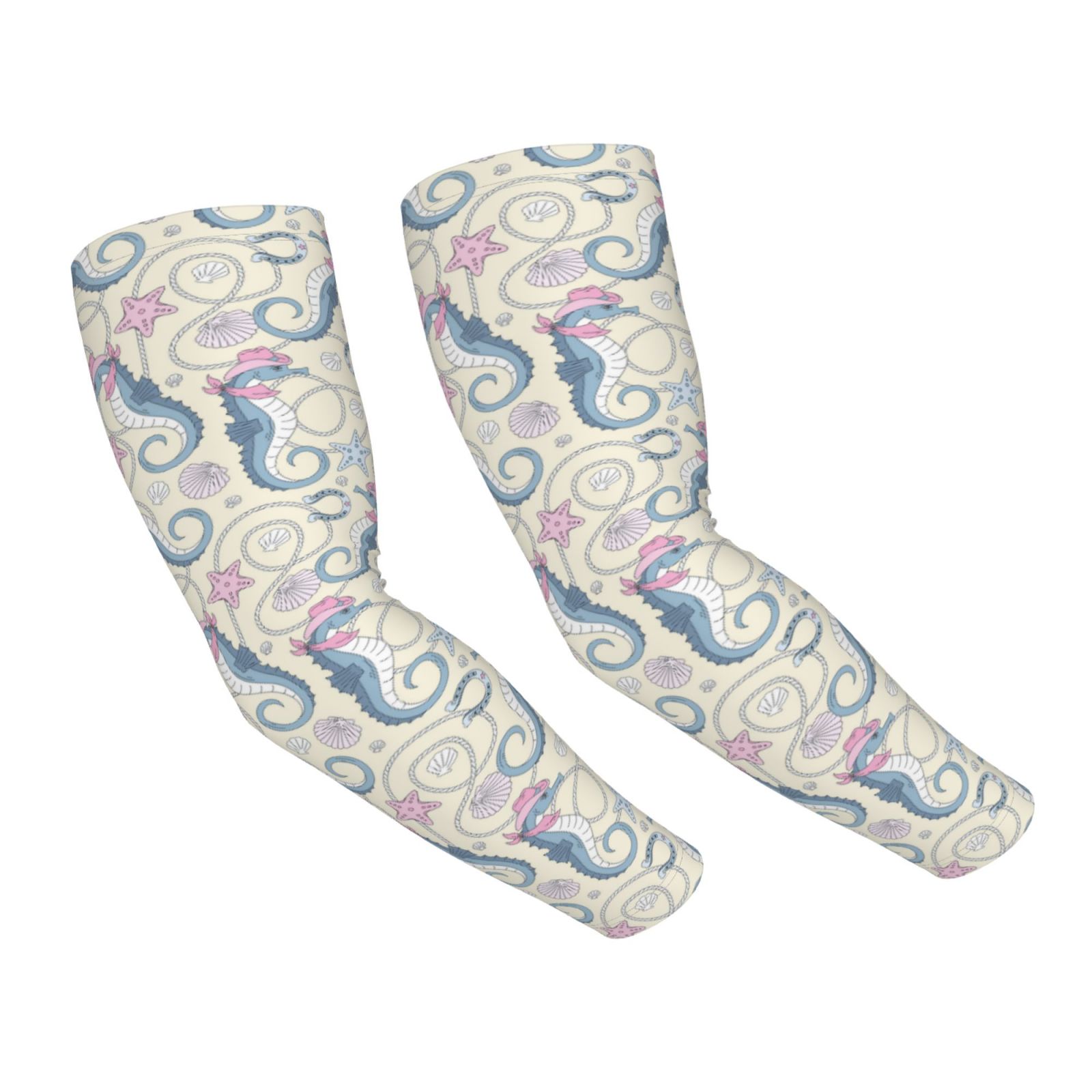 Sun Protection Arm Sleeves for Men Women, Howdy sea horse cowboy ...