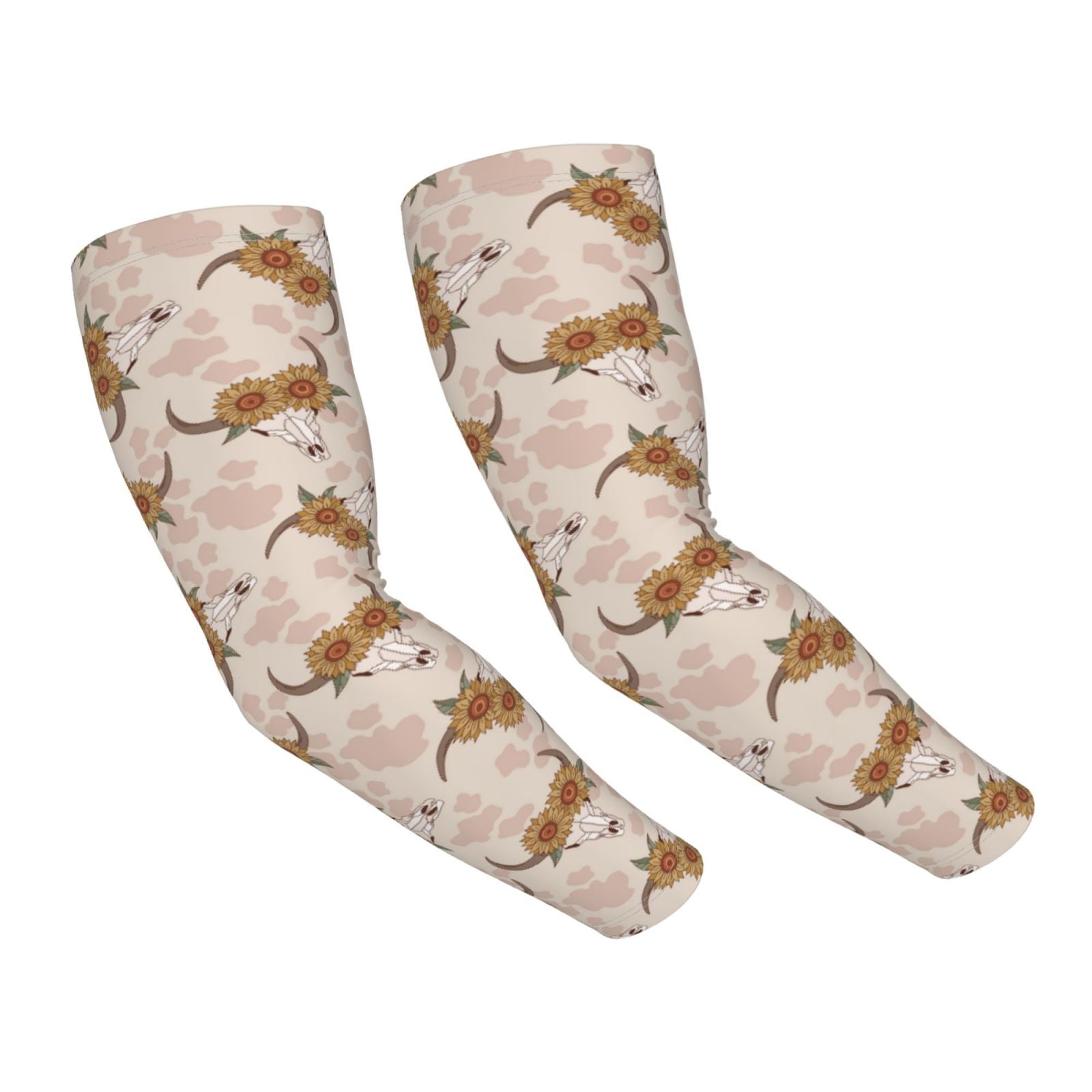 Sun Protection Arm Sleeves for Men Women, Howdy western cow bull scull ...