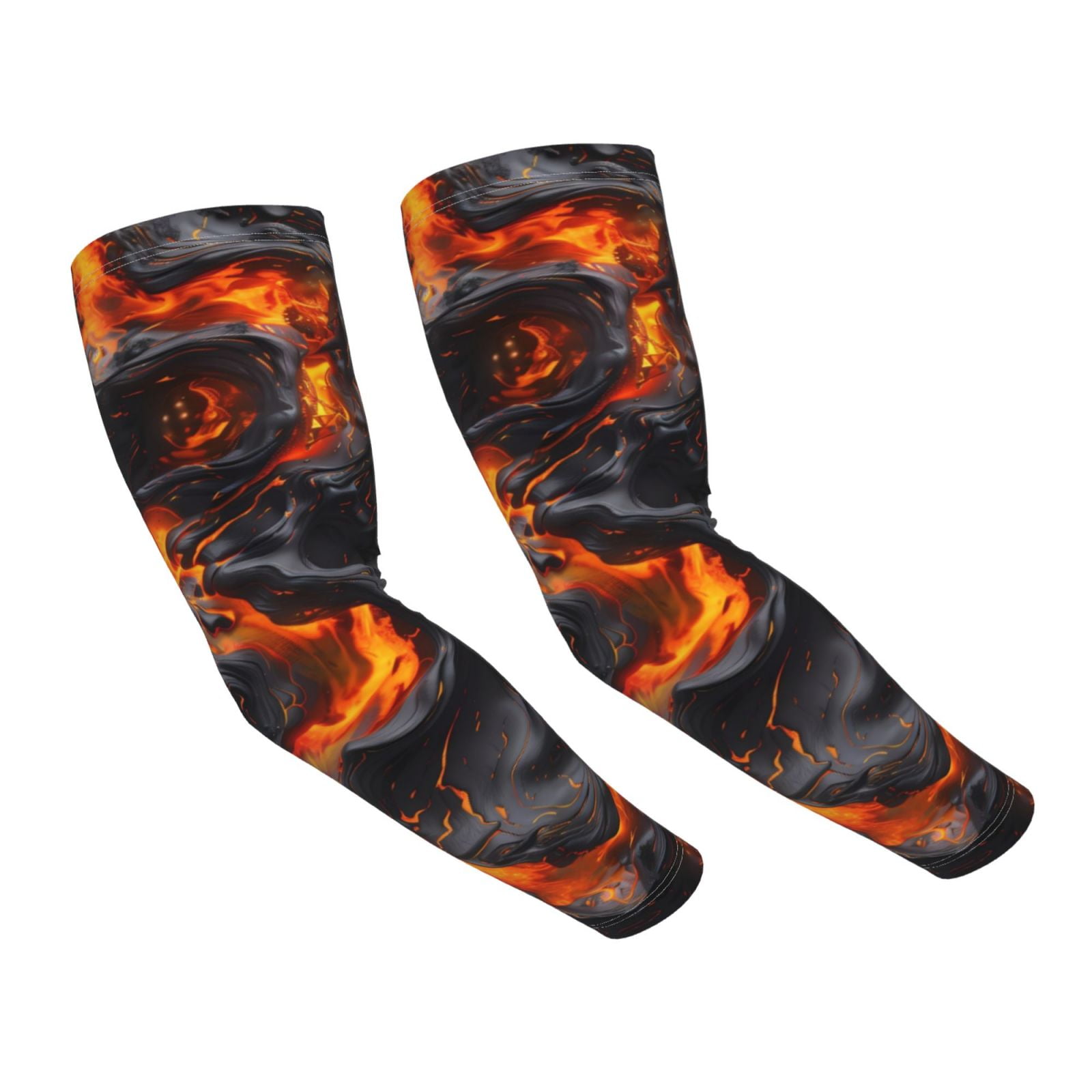 Sun Protection Arm Sleeves for Men Women, Molten Lava Abstract Flow ...