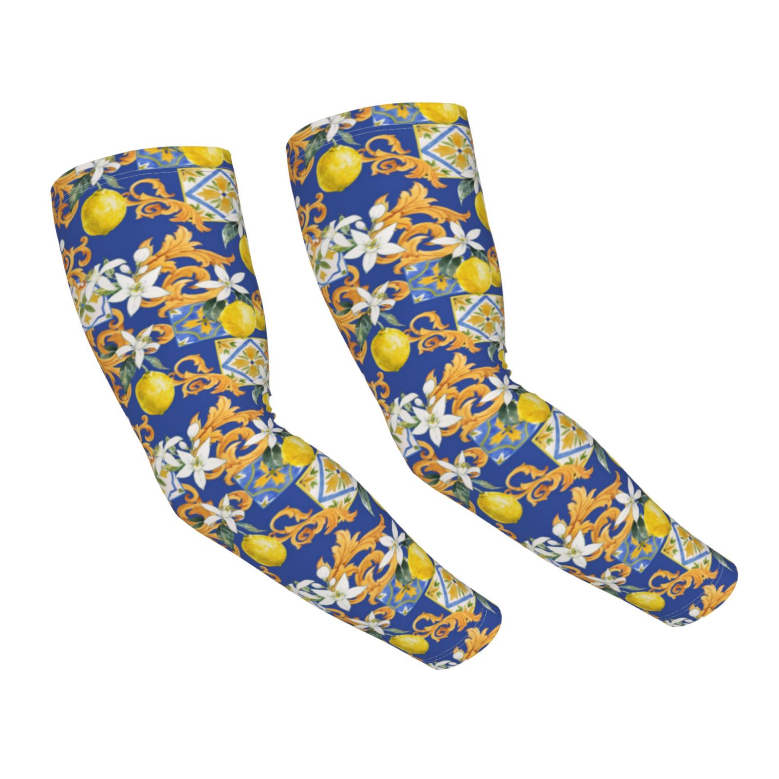 Sun Protection Arm Sleeves for Men Women, Sicilian style golden lemon ...