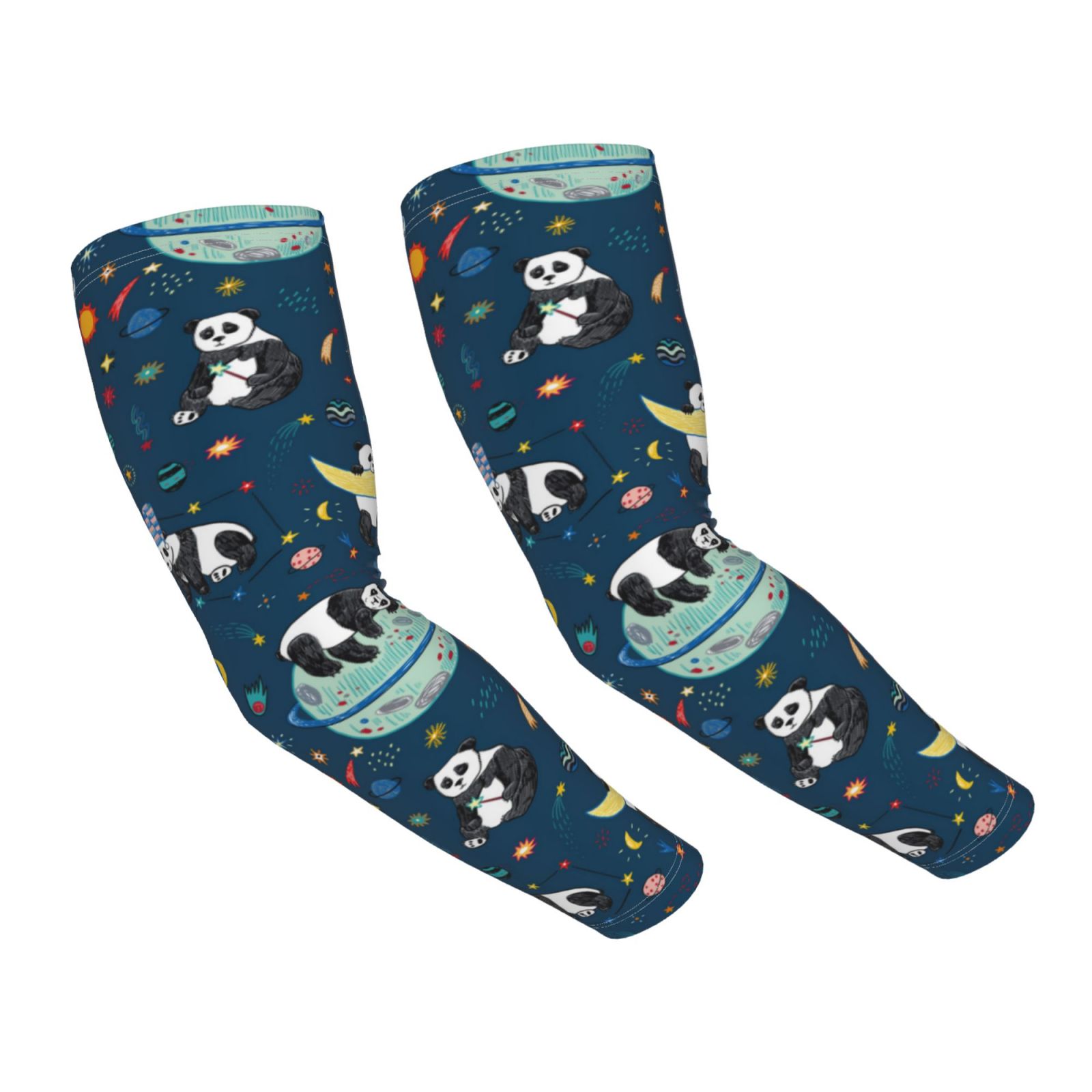 Sun Protection Arm Sleeves for Men Women, Space Sleeping Panda Sleeves ...