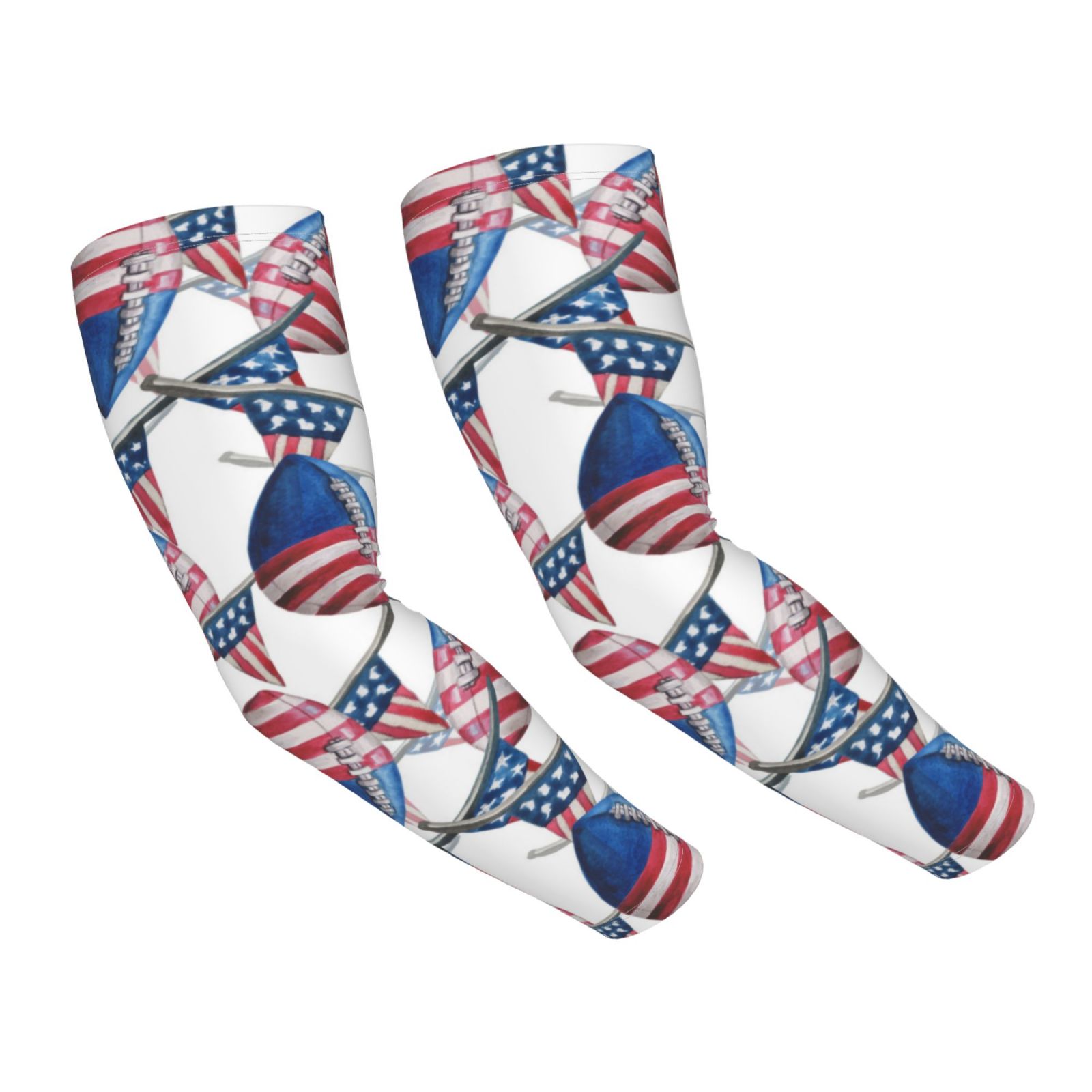 Sun Protection Arm Sleeves for Men Women, USA flag American football ...