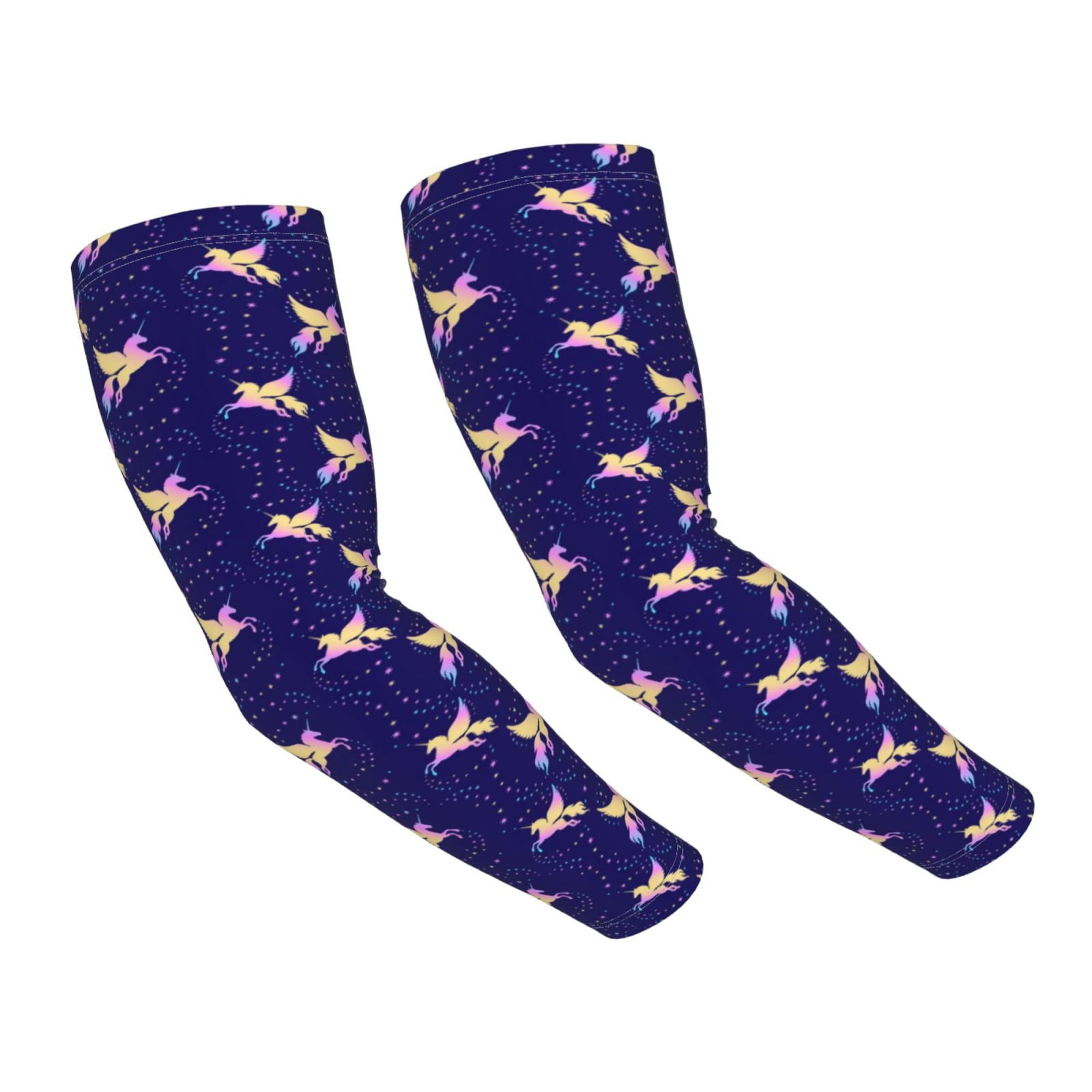 Sun Protection Arm Sleeves for Men Women, Winged horse purple starry ...