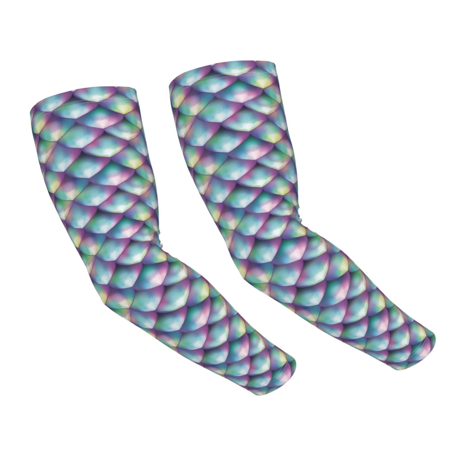 Sun Protection Arm Sleeves for Men Women, cool dragon fish Shiny scales ...