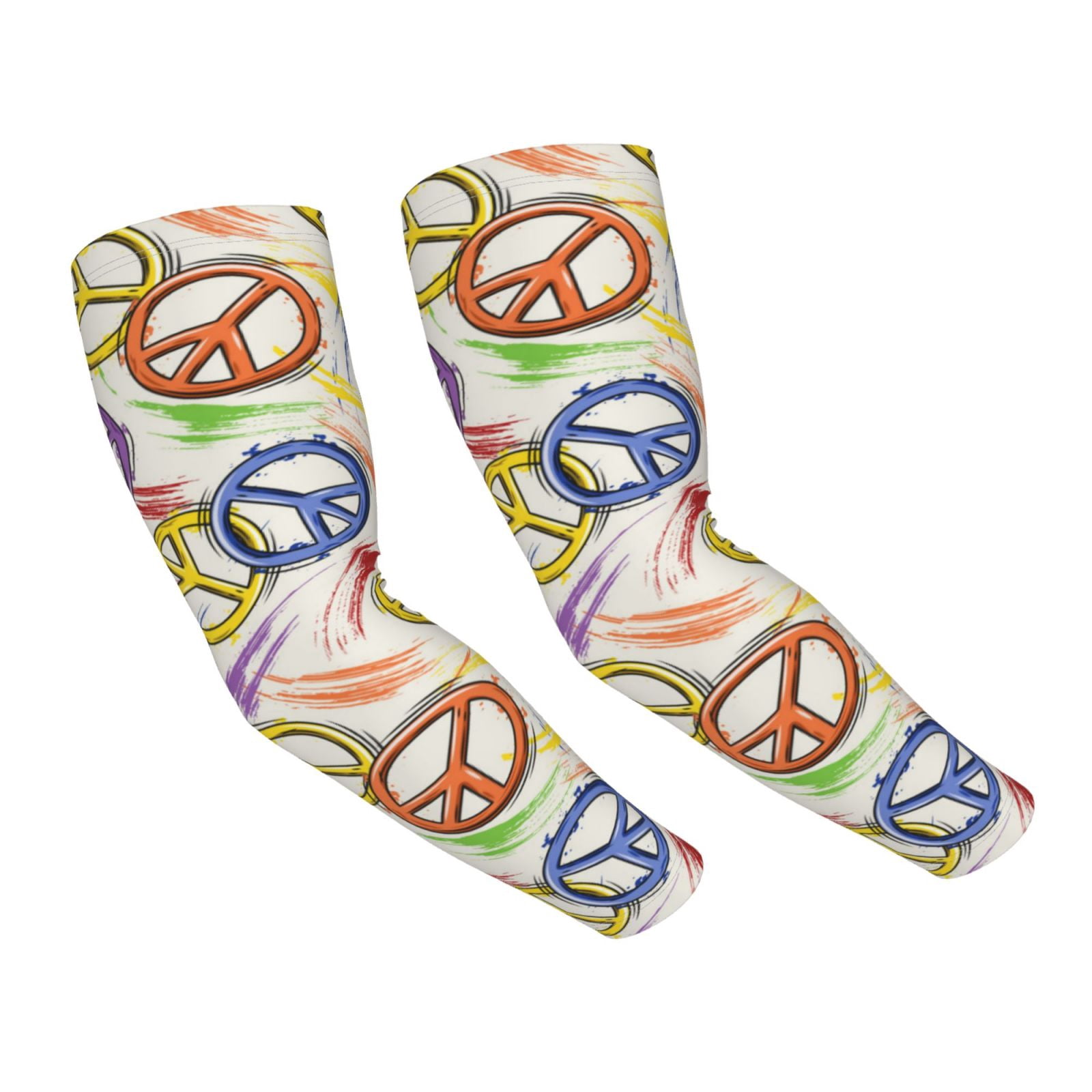 Sun Protection Arm Sleeves for Men Women, peace sign hippie style ...