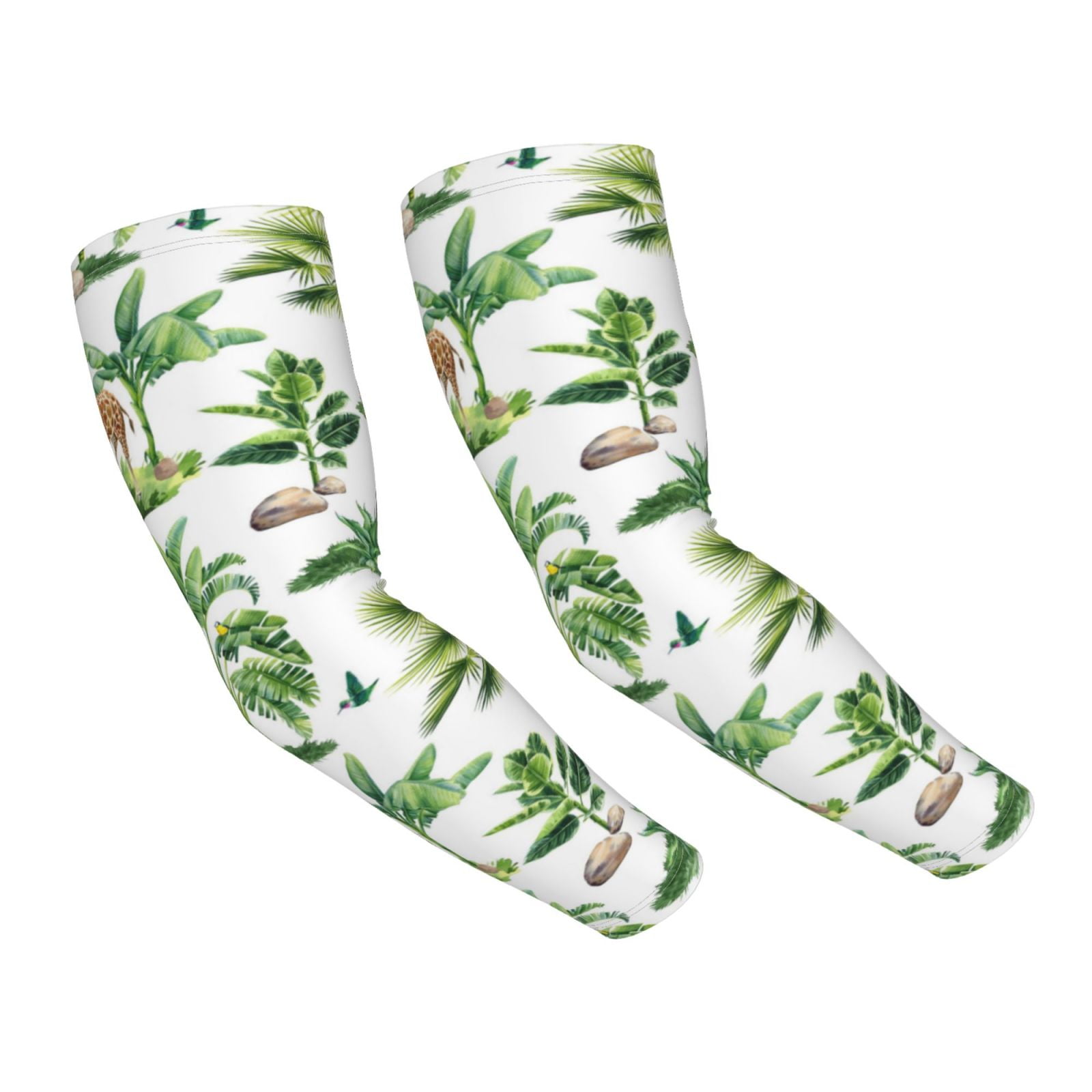 Sun Protection Arm Sleeves for Men Women, zebra Giraffe Tropical palm ...