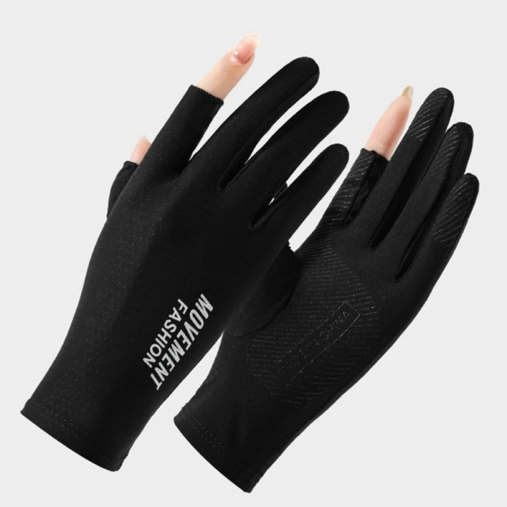 Sun Protection Gloves for Summer Driving Riding Fishing Two Finger ...