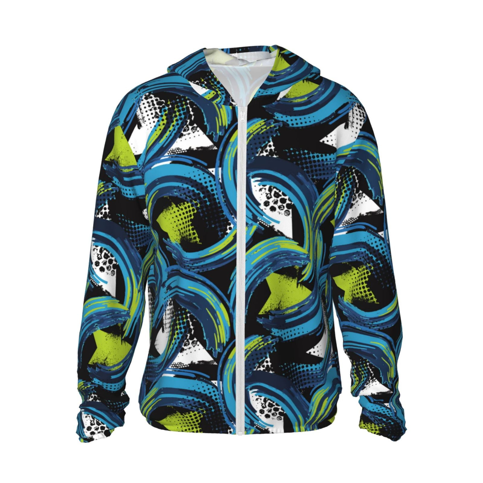 Sun Protection Hoodie Jacket, Abstract Line Art Stars Sun Shirts For ...