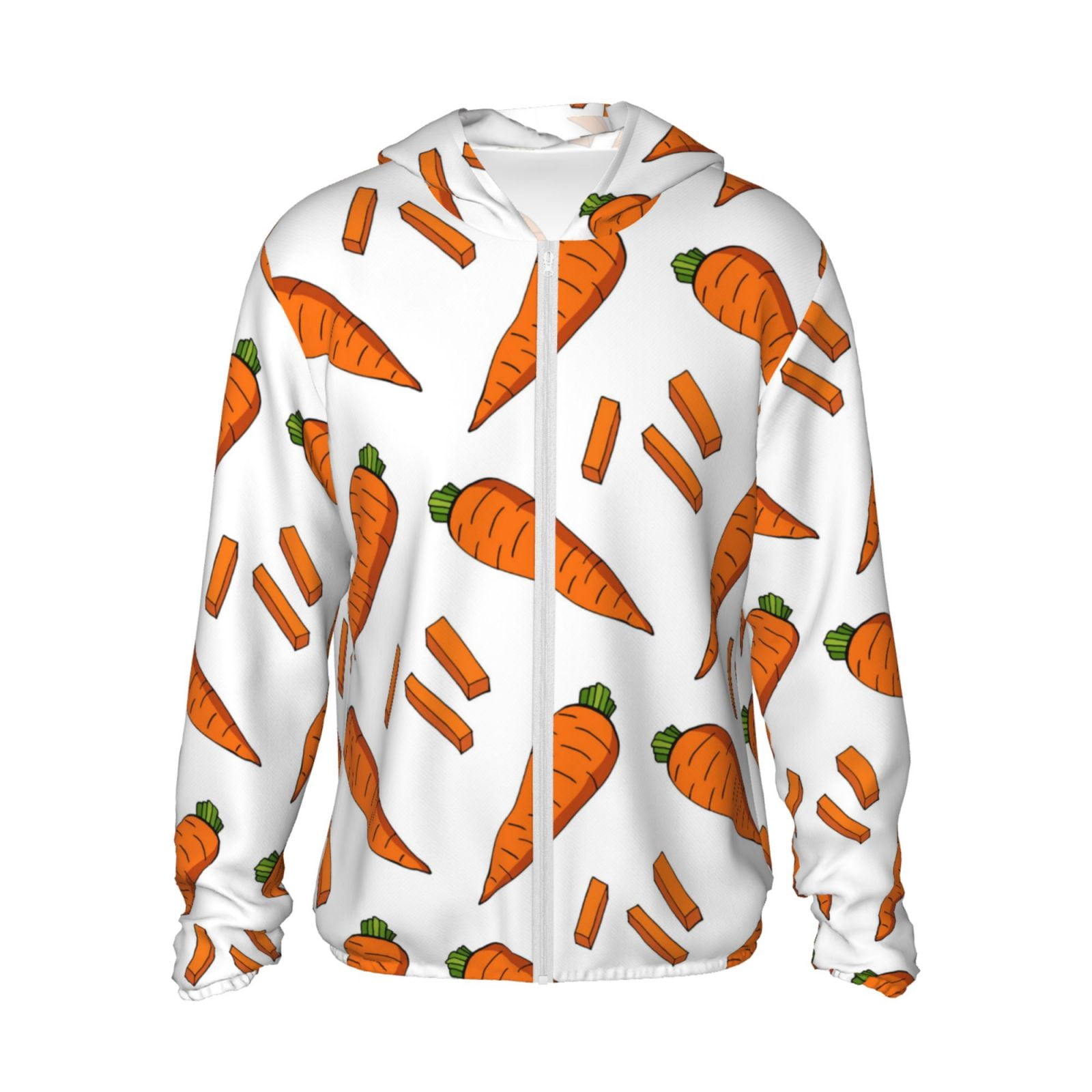 Sun Protection Hoodie Jacket, Carrot Sticks Pattern Sun Shirts For Men ...