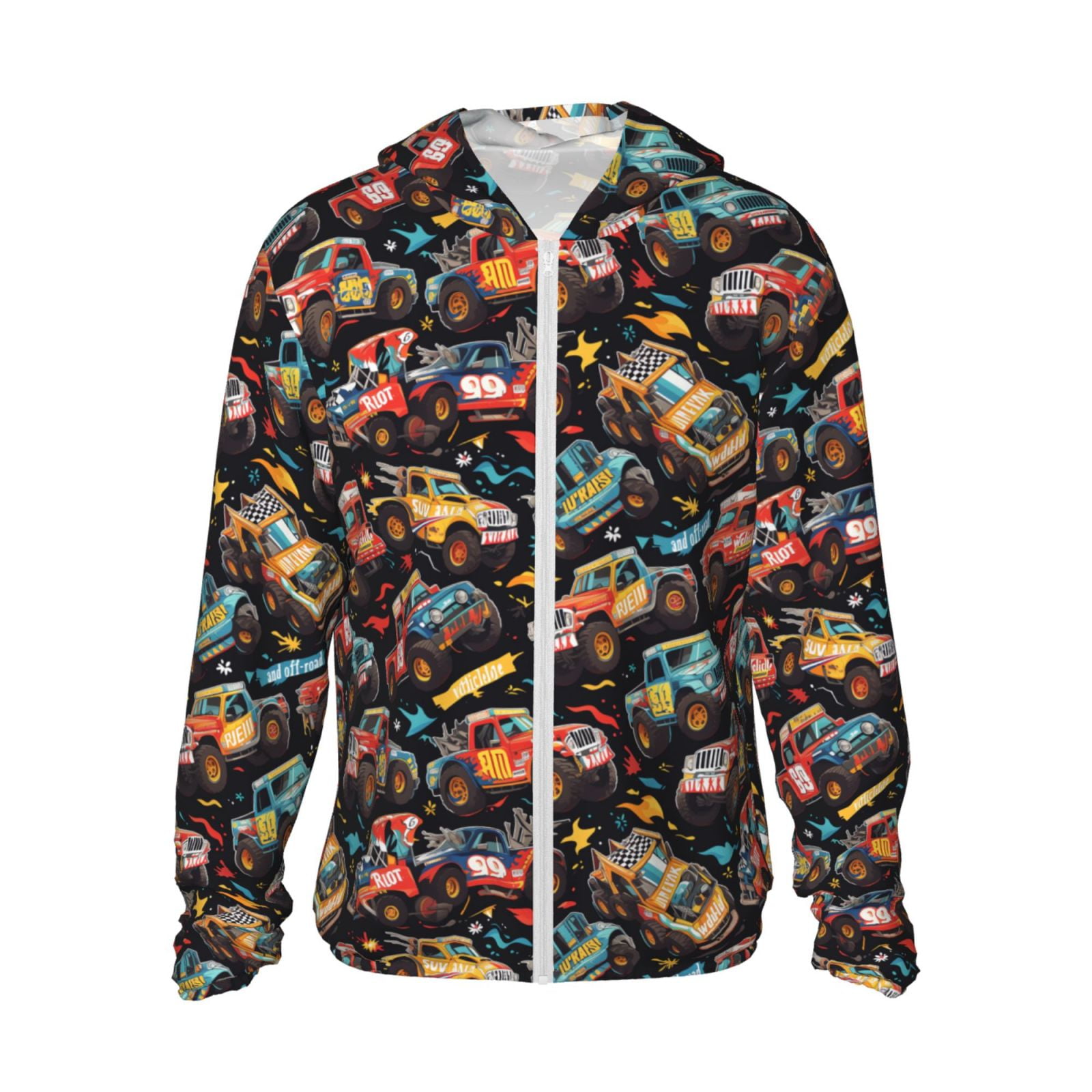 Sun Protection Hoodie Jacket, Colorful Off Road Racing Sun Shirts For ...