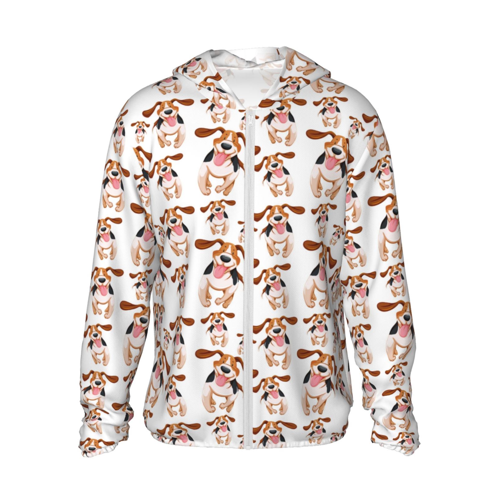 Sun Protection Hoodie Jacket - Cute Dog Happy Sun Shirts For Men Women ...