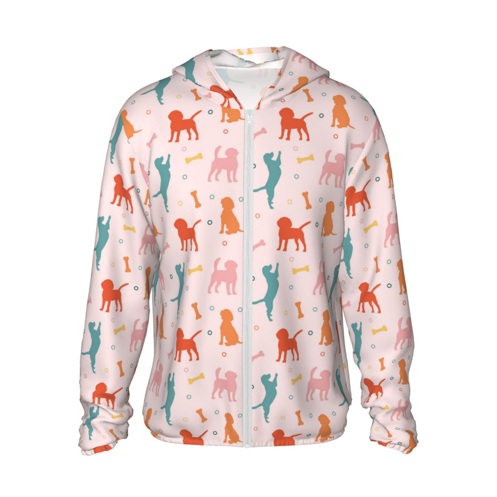 Sun Protection Hoodie Jacket, Cute Dog Silhouette Sun Shirts For Men ...