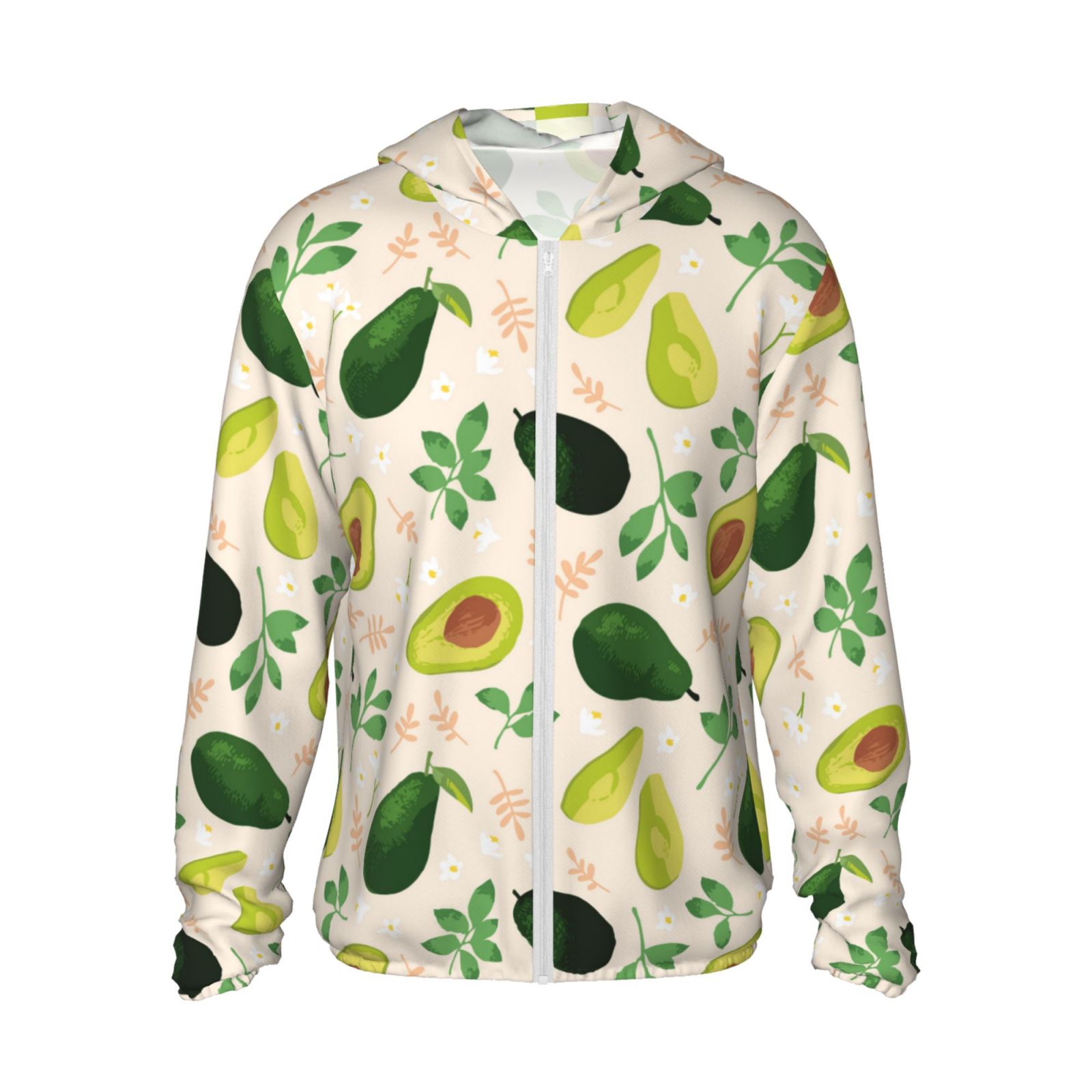 Sun Protection Hoodie Jacket, Funny Avocado Leaves Sun Shirts For Men ...