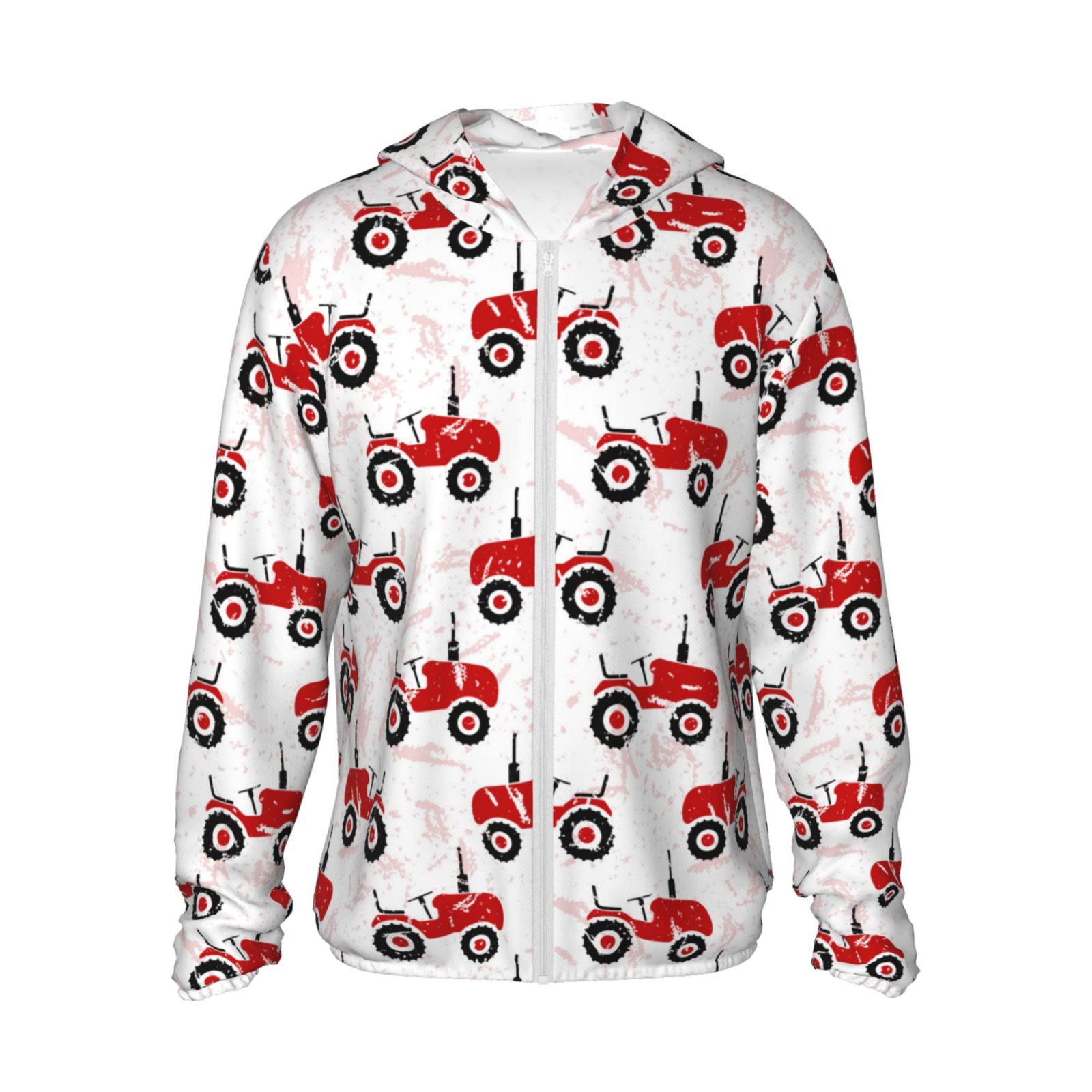 Sun Protection Hoodie Red Wheeled Tractors Outdoor Fishing Shirts for ...