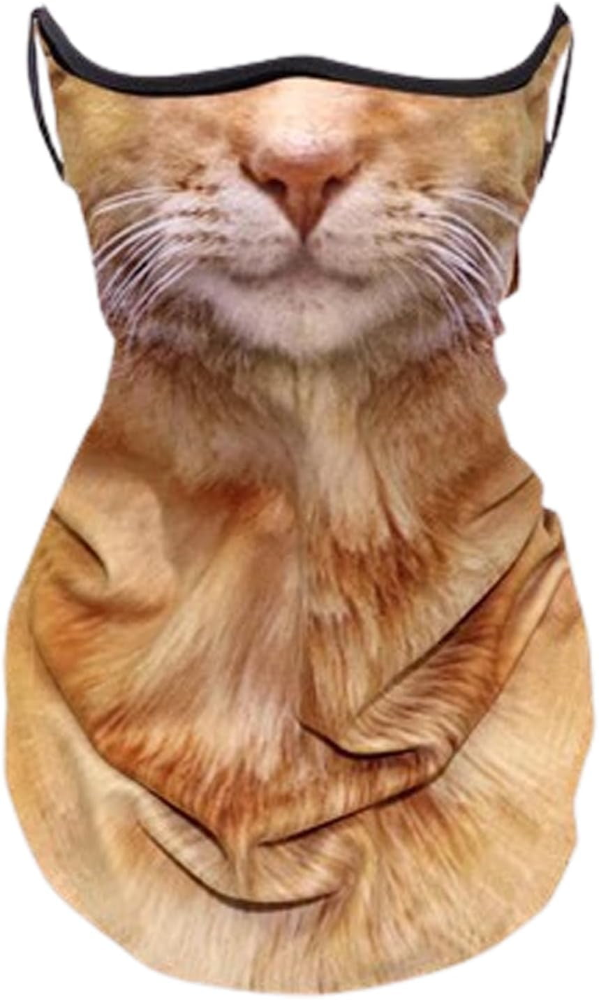 Sun Protection Mask, Cute 3D Animal Neck Gaiter Face Mask with Ear ...