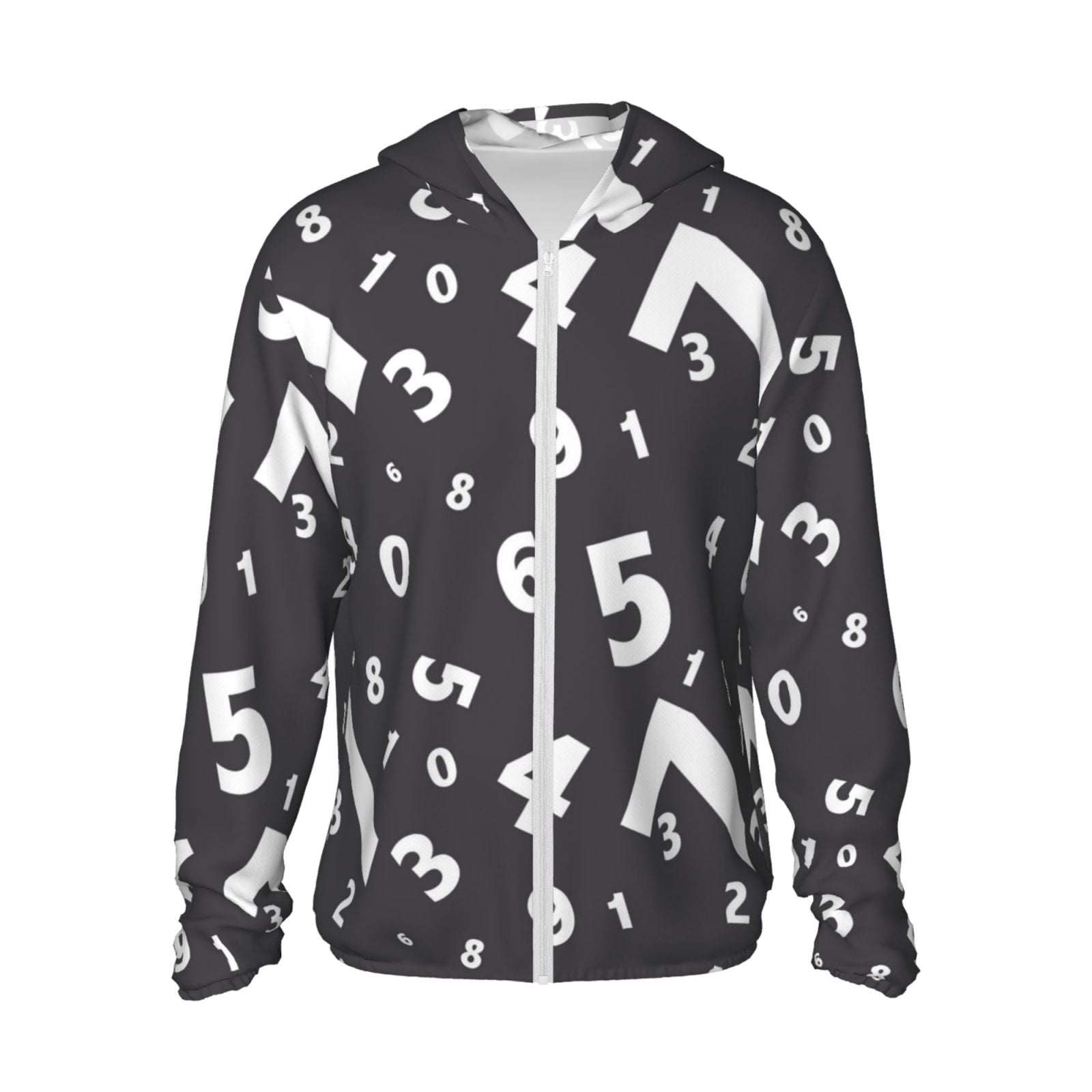 Sun Protection Shirts For Men/Women, Black Math Number Long Sleeve ...