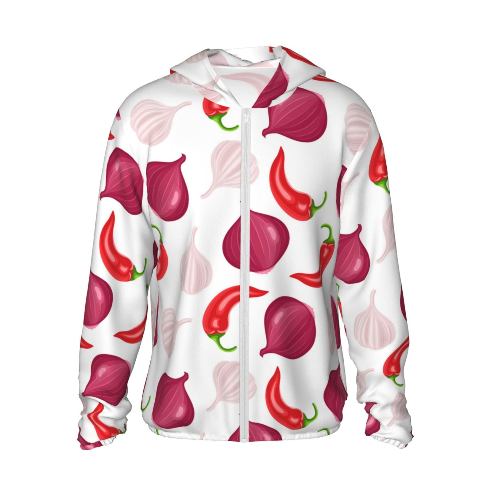Sun Protection Shirts For Men/Women, Chili Pepper Onion Print Long Sleeve Fishing Outdoor Shirts ...