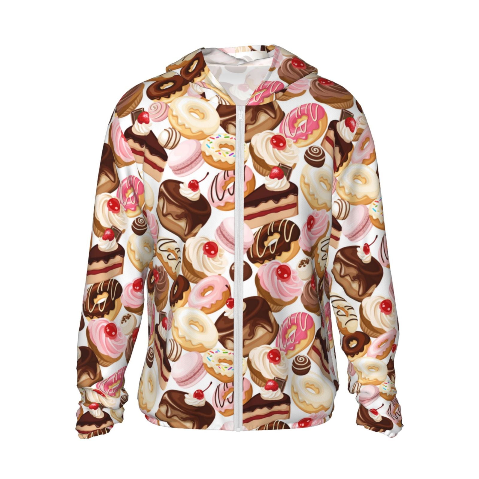 Sun Protection Shirts For Men/Women, Doughnut Cake Prints Long Sleeve ...