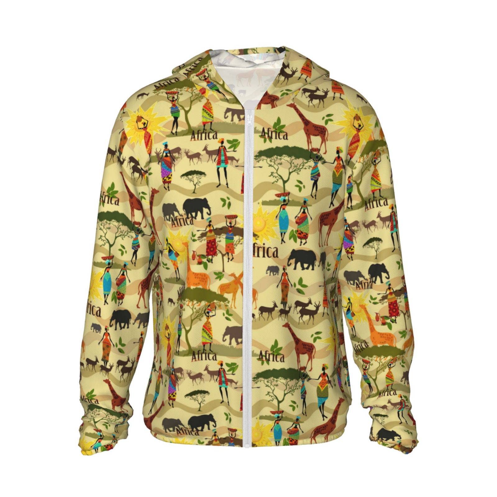 Sun Protection Shirts For Men/Women, Elephant Giraffe Animal Long ...