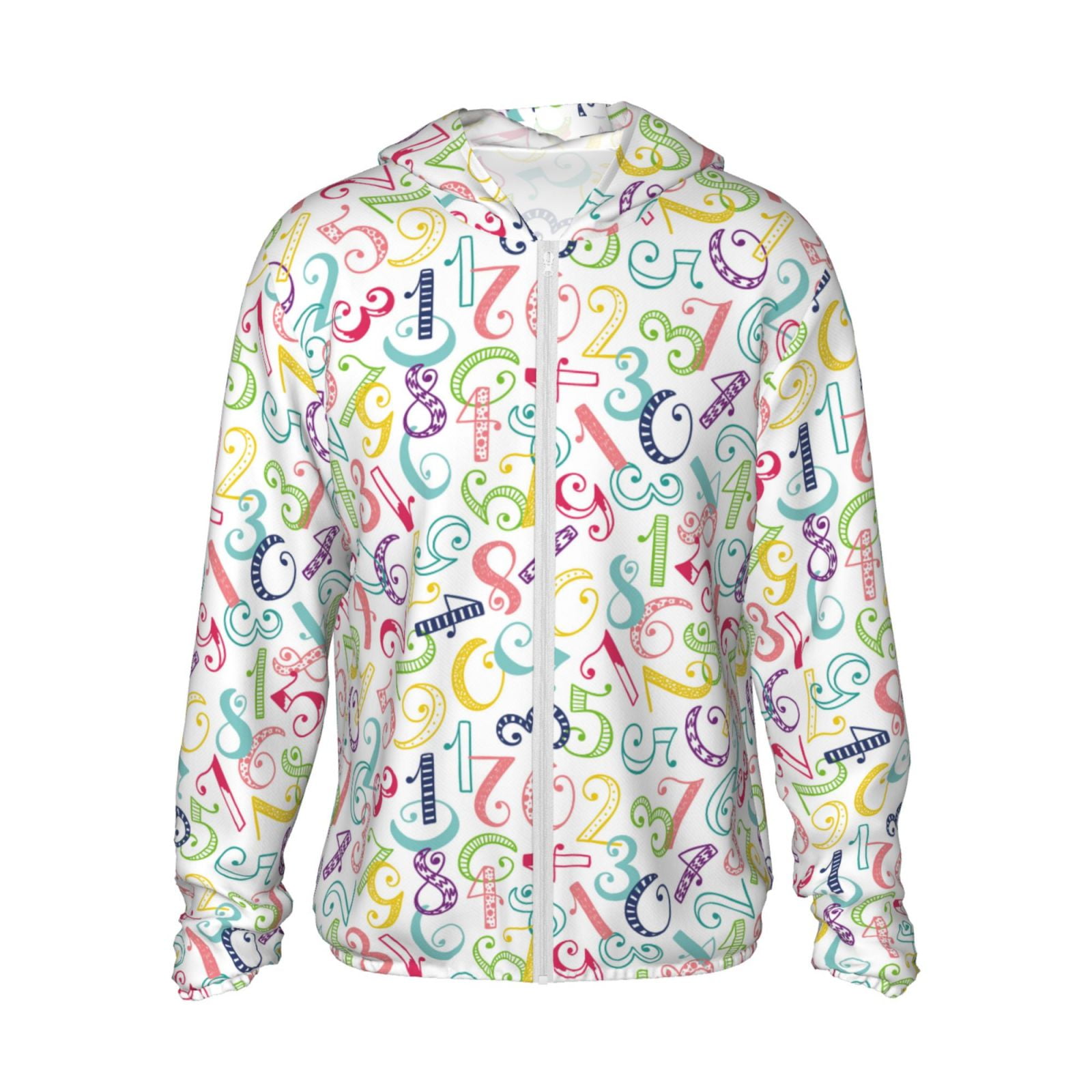 Sun Protection Shirts For Men/Women, Numbers Math Color Long Sleeve ...