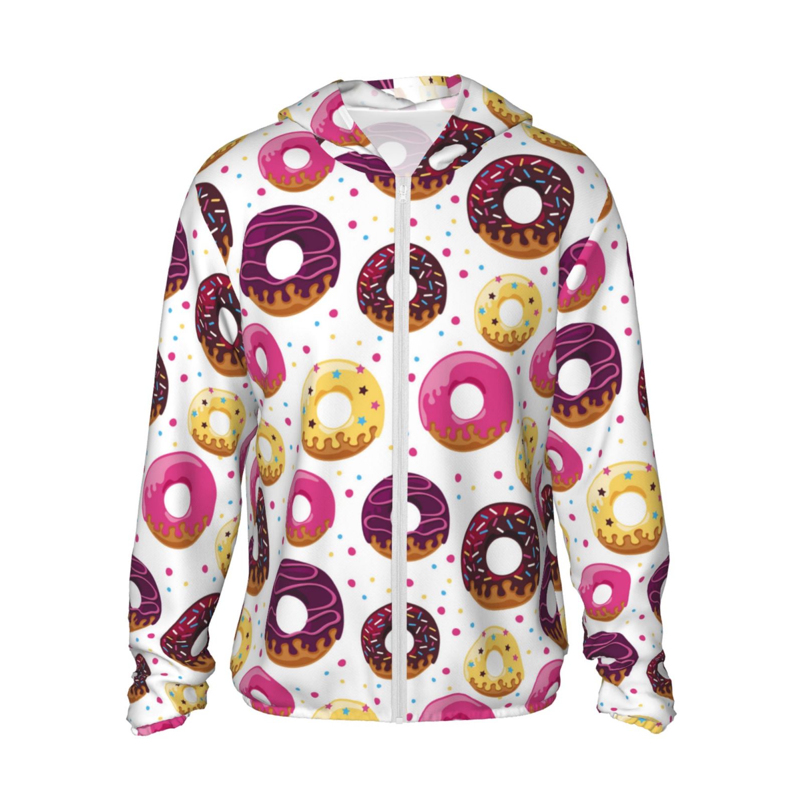 Sun Protection Shirts For Men/Women, Purple Yellow Donut Print Long ...