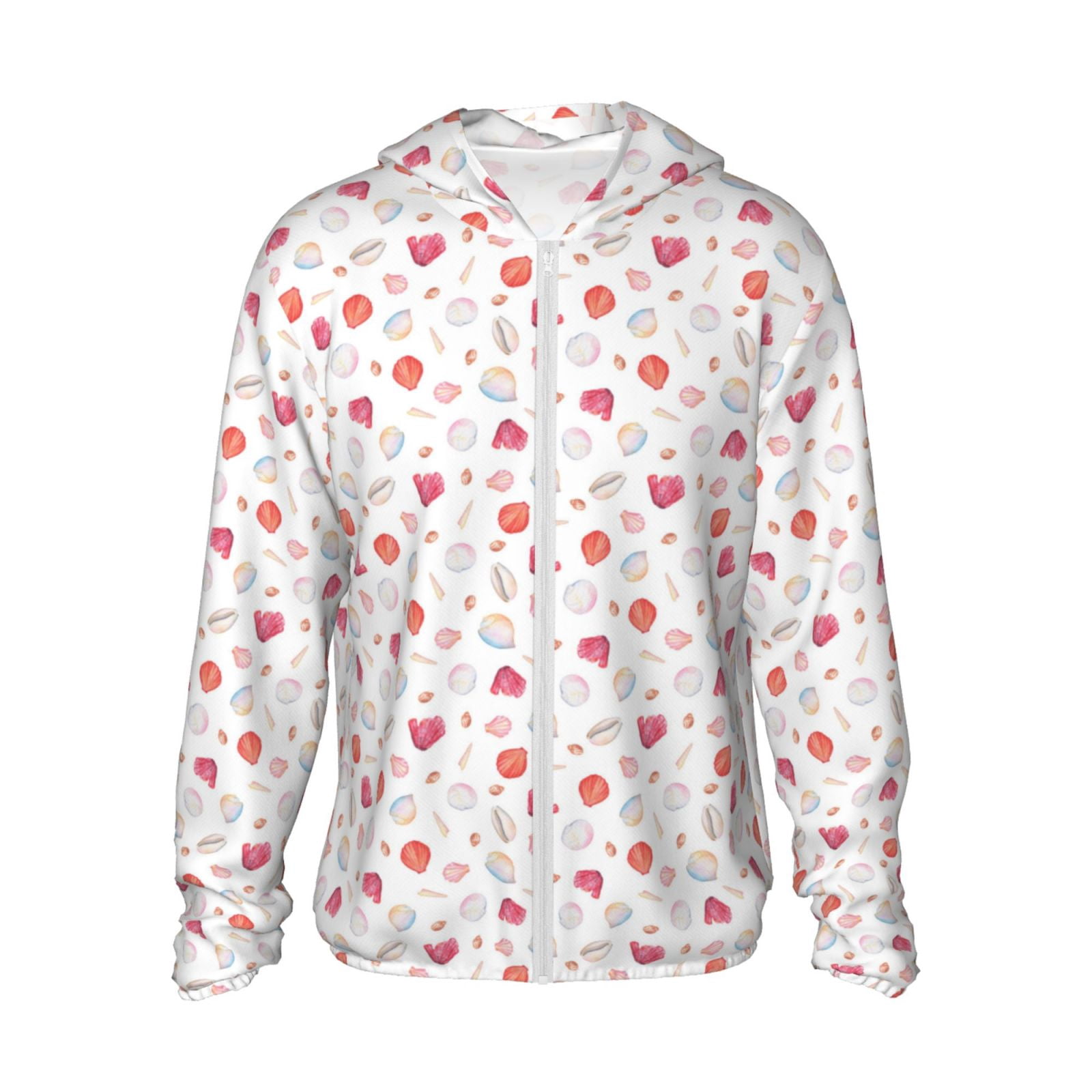Sun Protection Shirts For Men/Women, Red Coral And Scallop Seashell ...