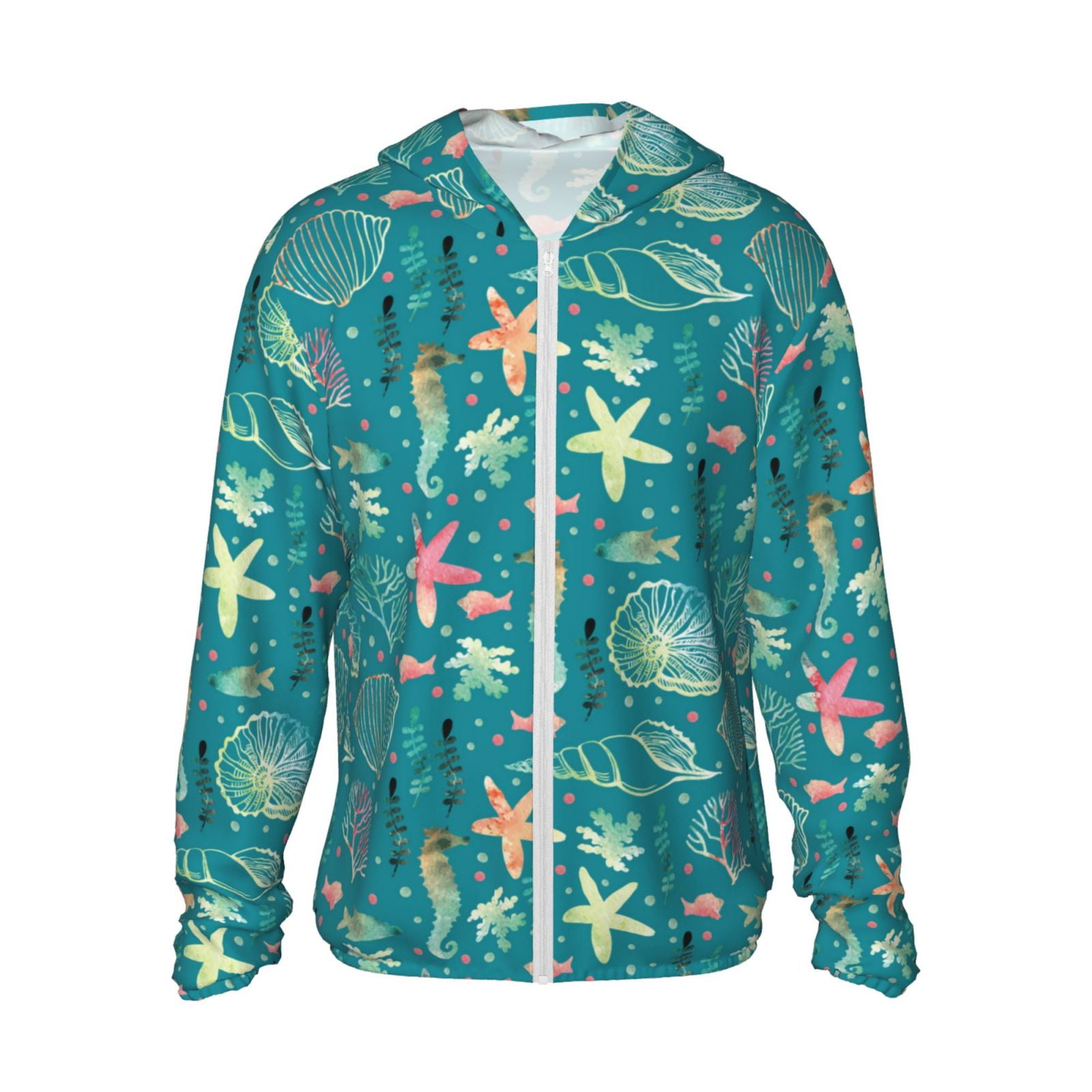 Sun Protection Shirts For Men/Women, Seashell Ocean Long Sleeve Fishing Outdoor Shirts, Sun ...