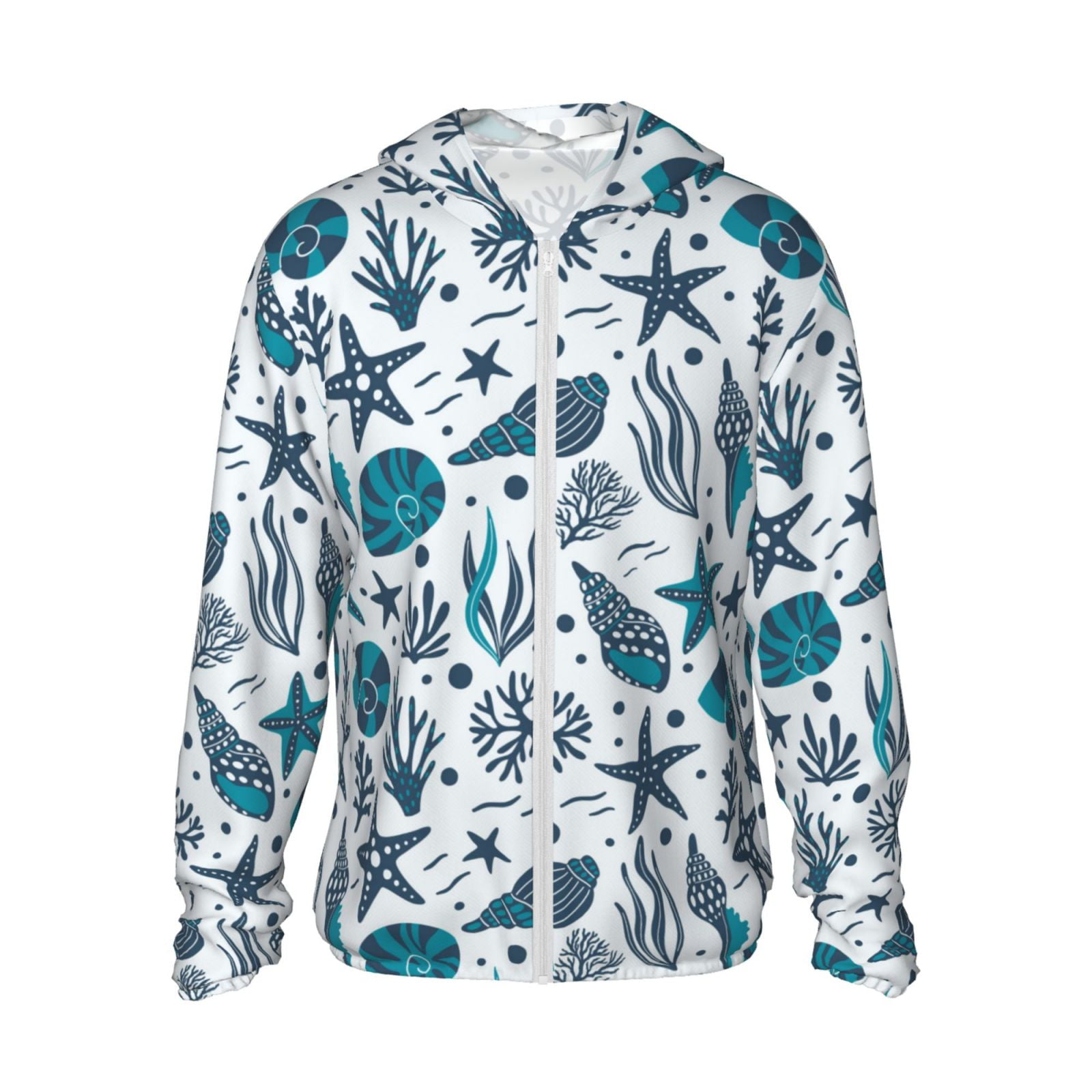 Sun Protection Shirts For Men/Women, Seashells Starfish Corals Seaweeds ...