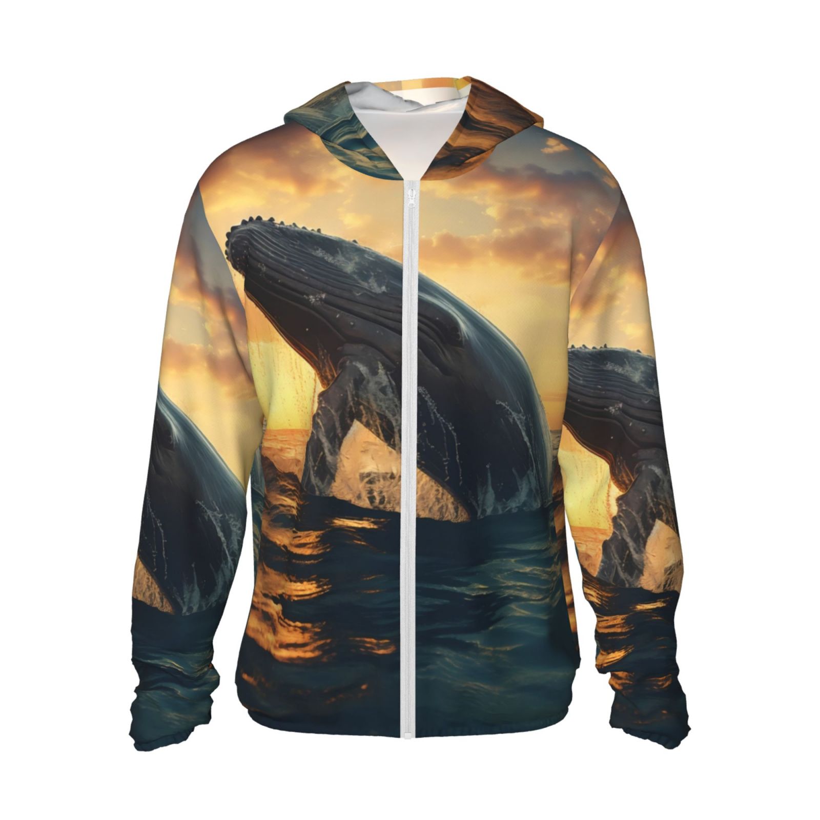Sun Protection Shirts For Men/Women, Sunset Ocean Whale Long Sleeve ...