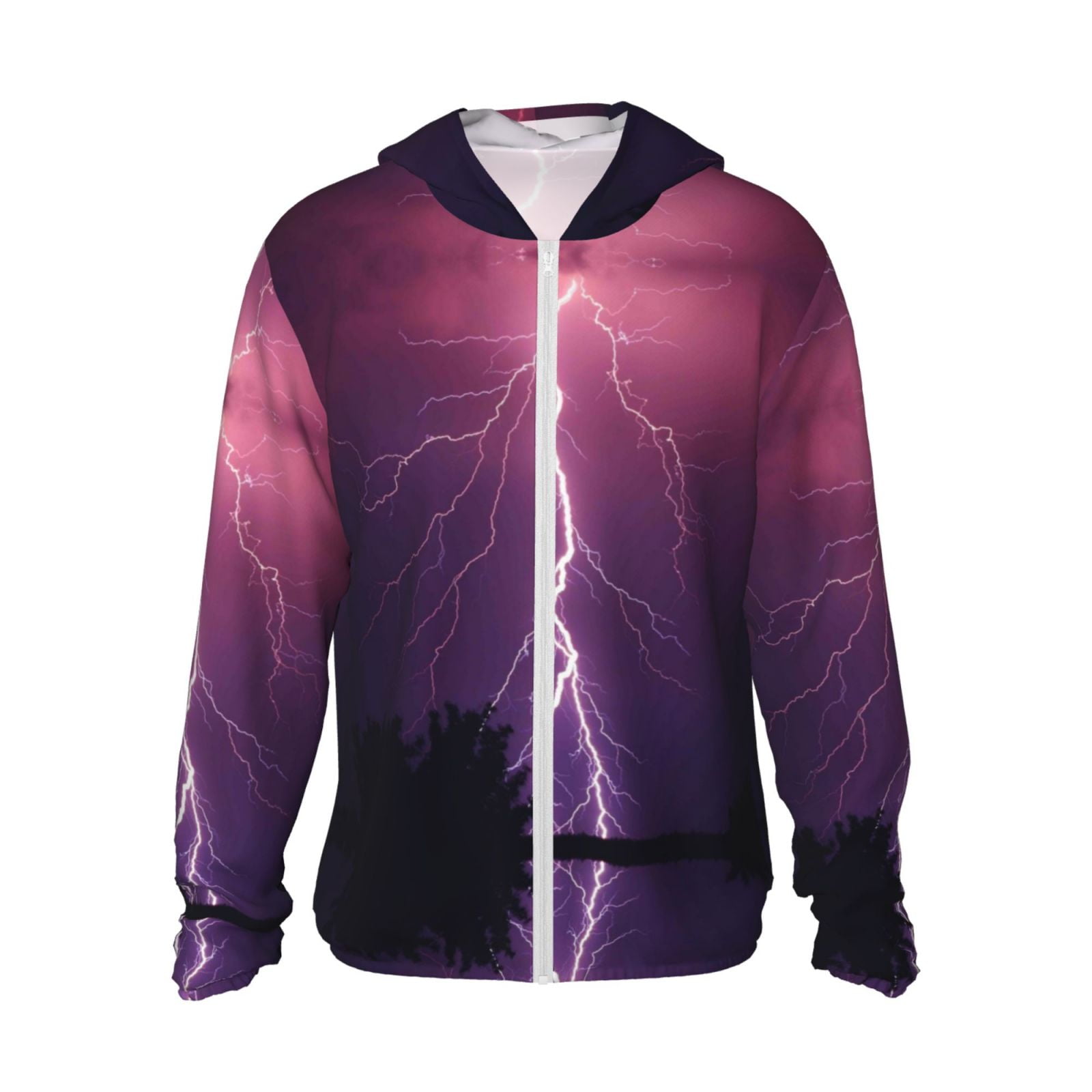 Sun Protection Shirts For Men/Women, Thunderstorm Violet Purple Long ...
