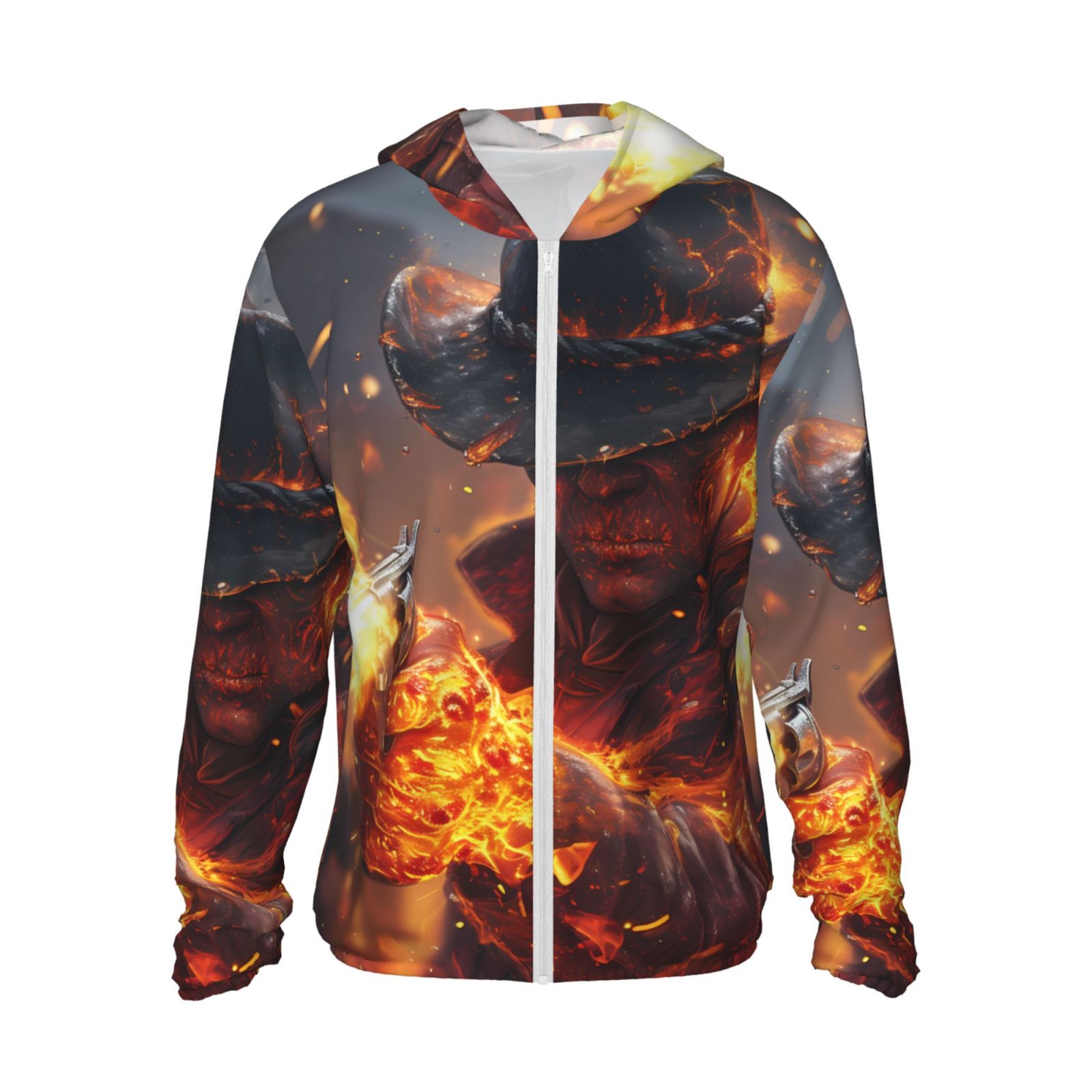 Sun Protection Shirts For Men/Women, Western Fire Cowboy Long Sleeve ...