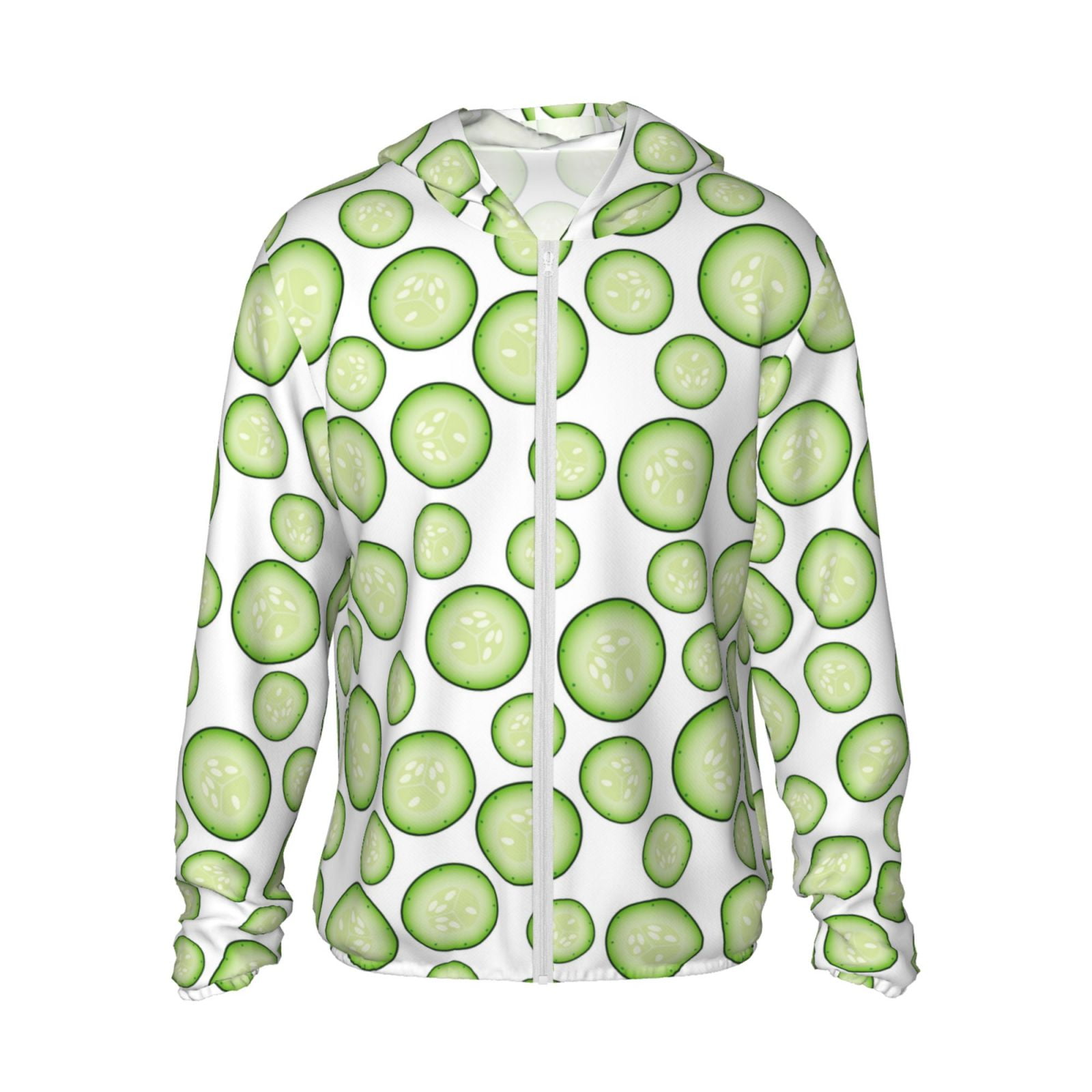 Sun Protection Shirts For Men/Women, White Cucumber Slices Long Sleeve ...