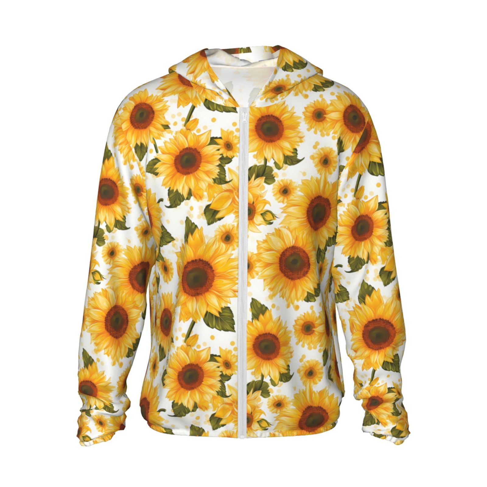 Sun Protection Shirts For Men/Women, Yellow Polka Dot Sunflower Long ...
