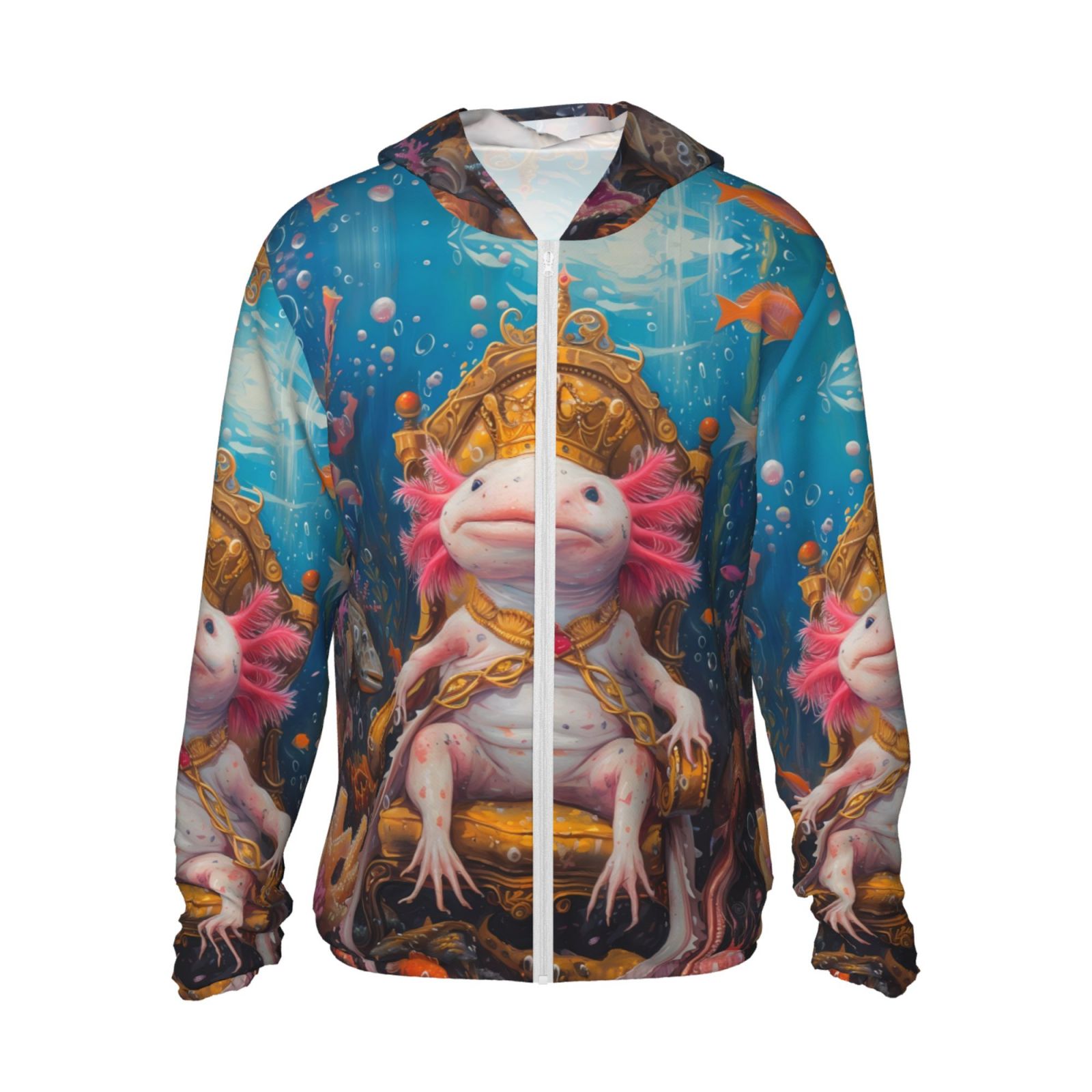 Sun Protection Shirts for Men/Women, Aquatic Axolotl King Long Sleeve ...