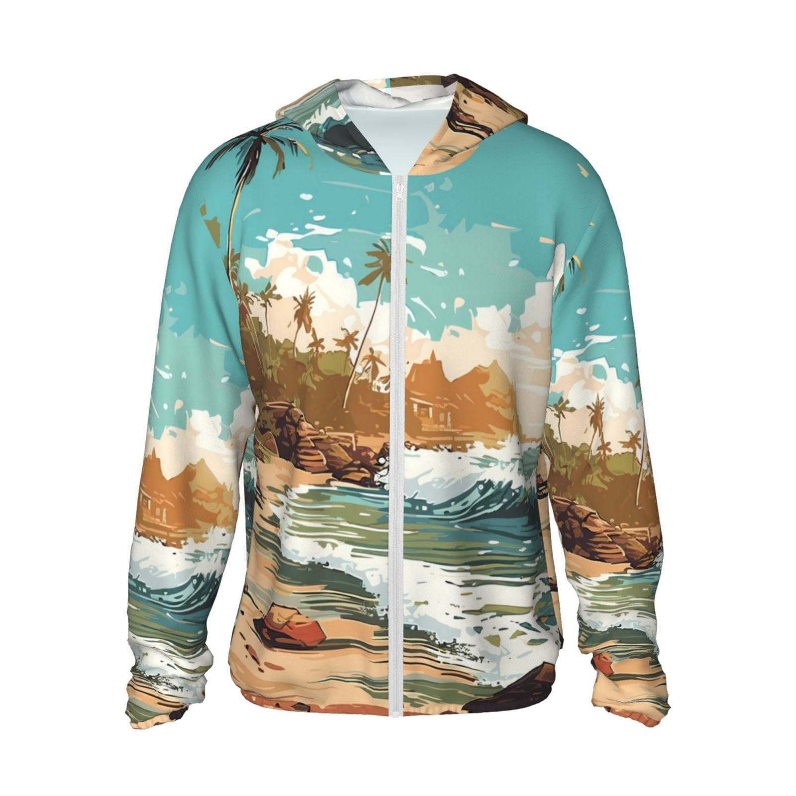 Sun Protection Shirts for Men/Women, Coastal Palm Beach Long Sleeve ...