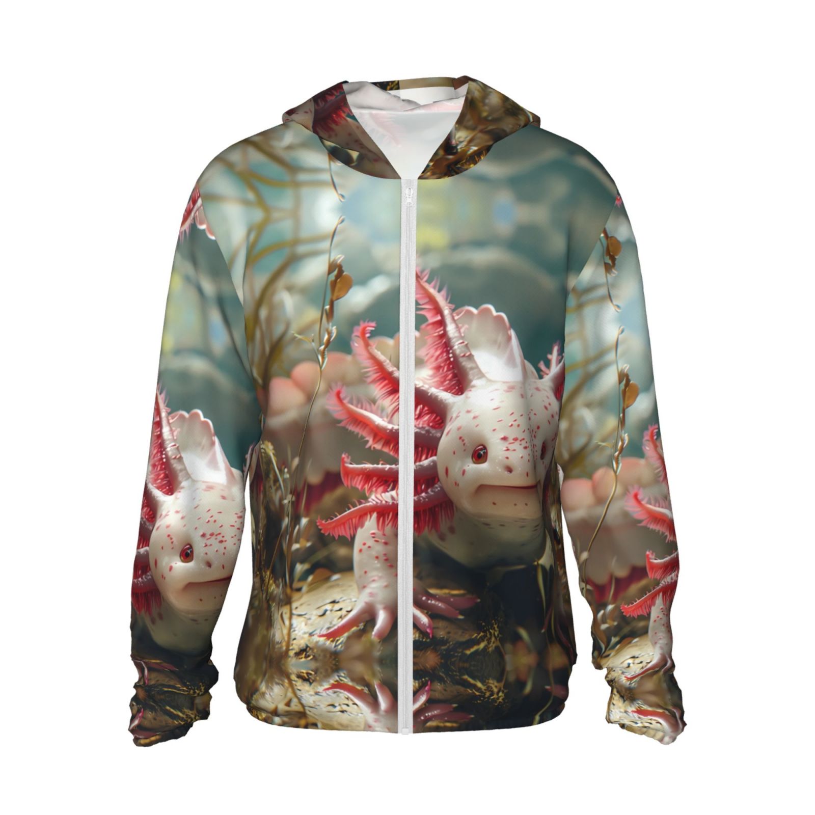 Sun Protection Shirts for Men/Women - Colorful Axolotl Underwater Long ...