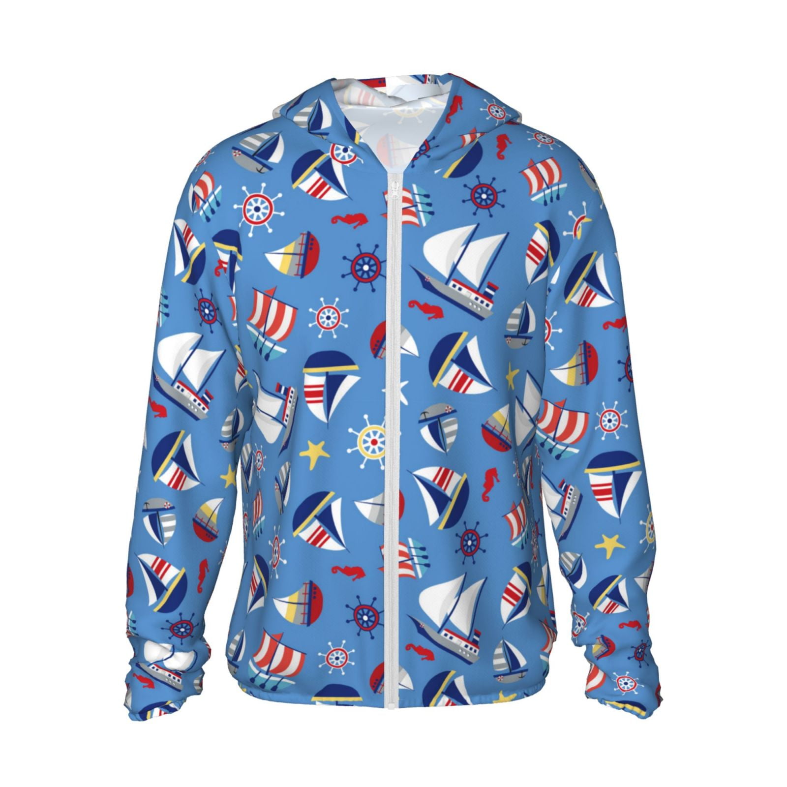 Sun Protection Shirts for Men/Women, Colorful Sailing Ship Long Sleeve ...