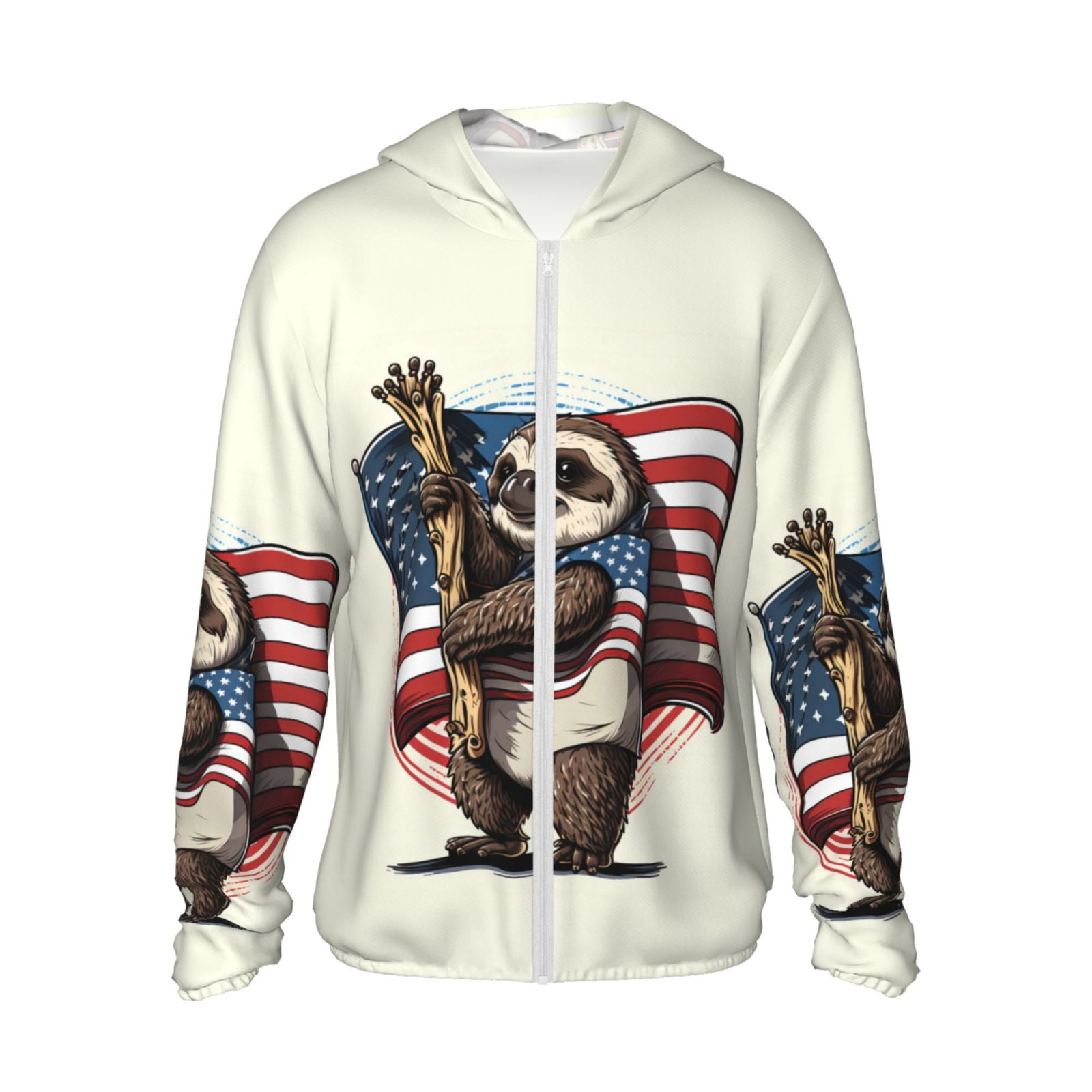 Sun Protection Shirts for Men/Women, Cute Sloth American Flag Long ...