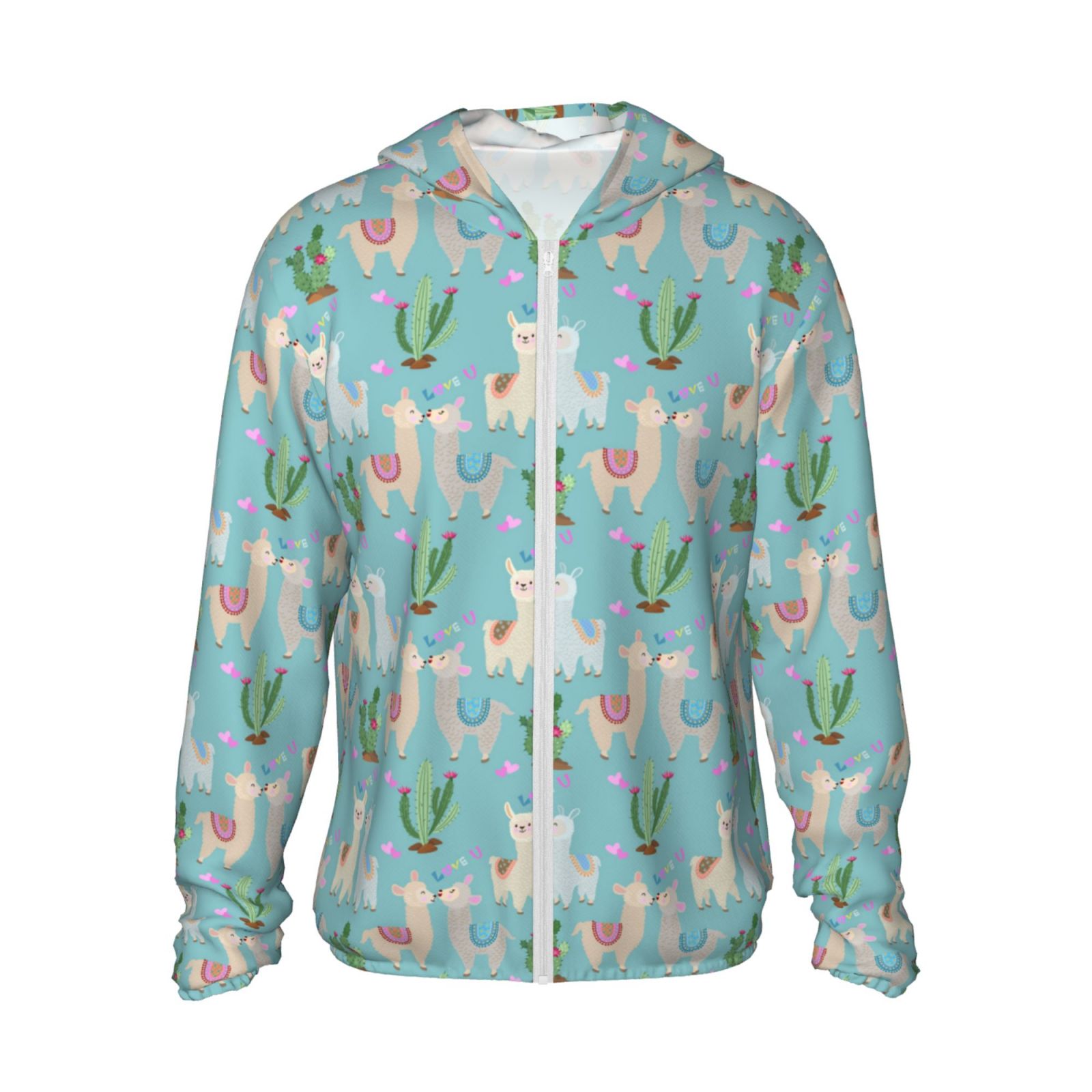 Sun Protection Shirts for Men/Women, Cute alpaca Lamas cactus heart ...