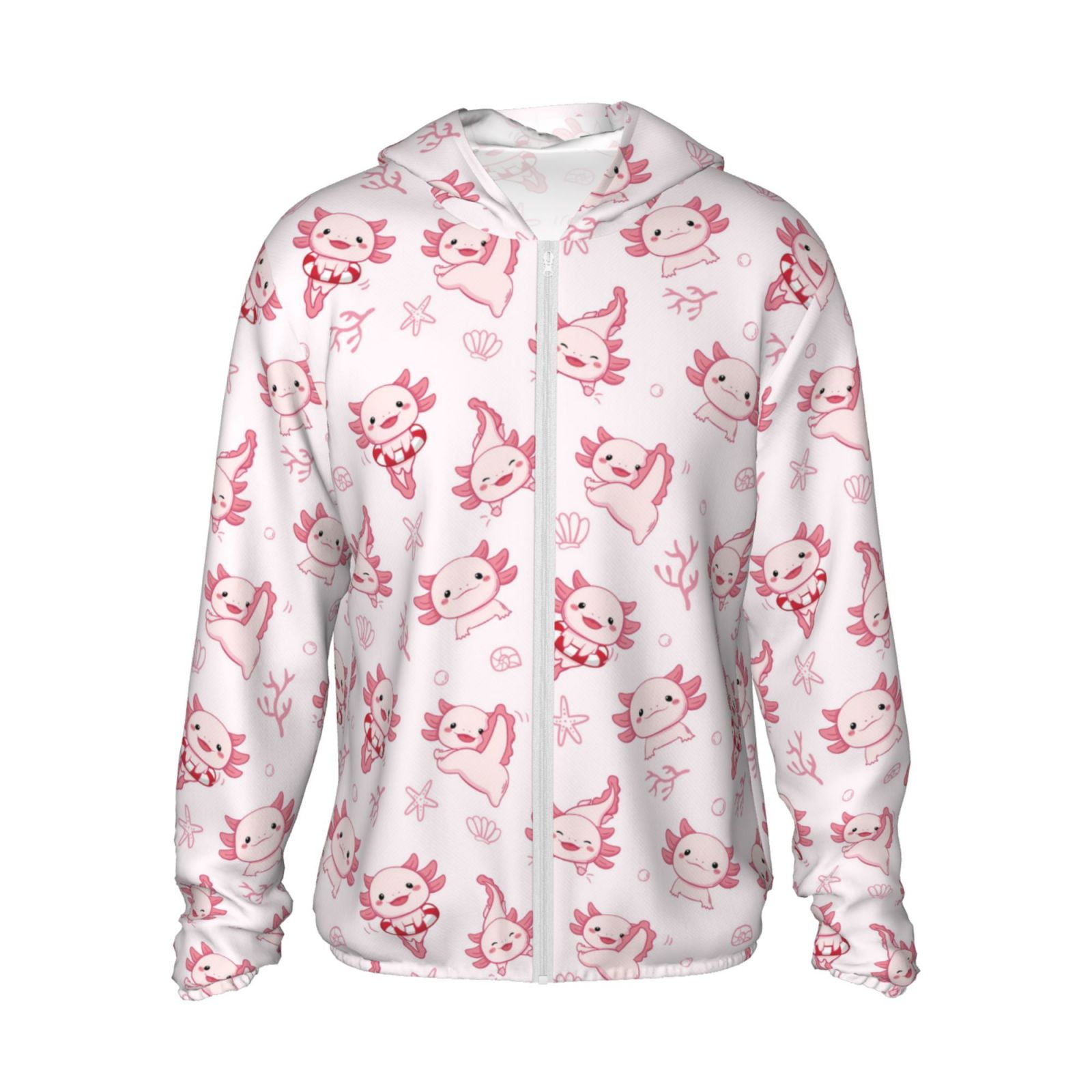 Sun Protection Shirts for Men/Women - Cute kawaii pink axolotl funny ...