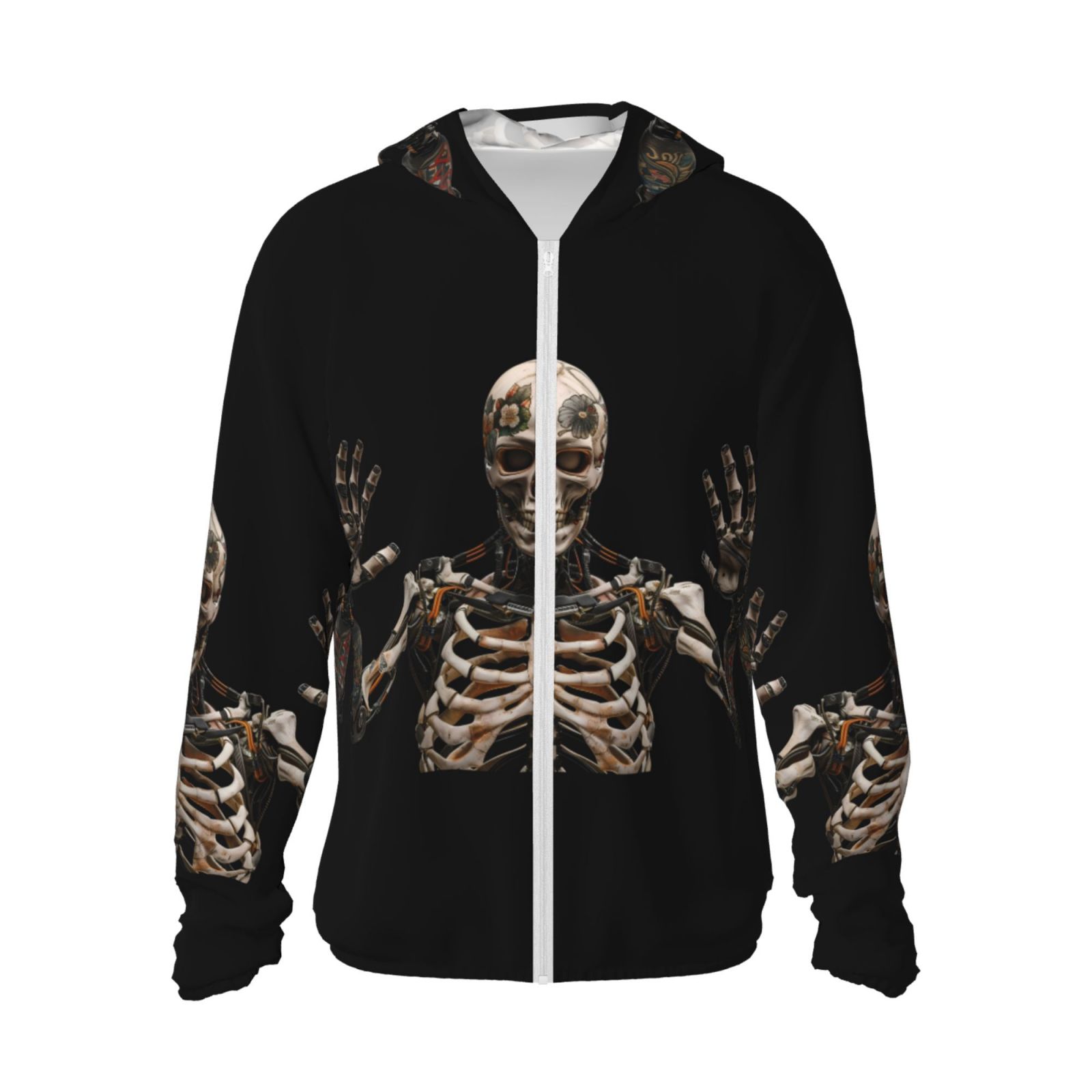 Sun Protection Shirts for Men/Women, Cyber Skeleton With Tattoos Long ...