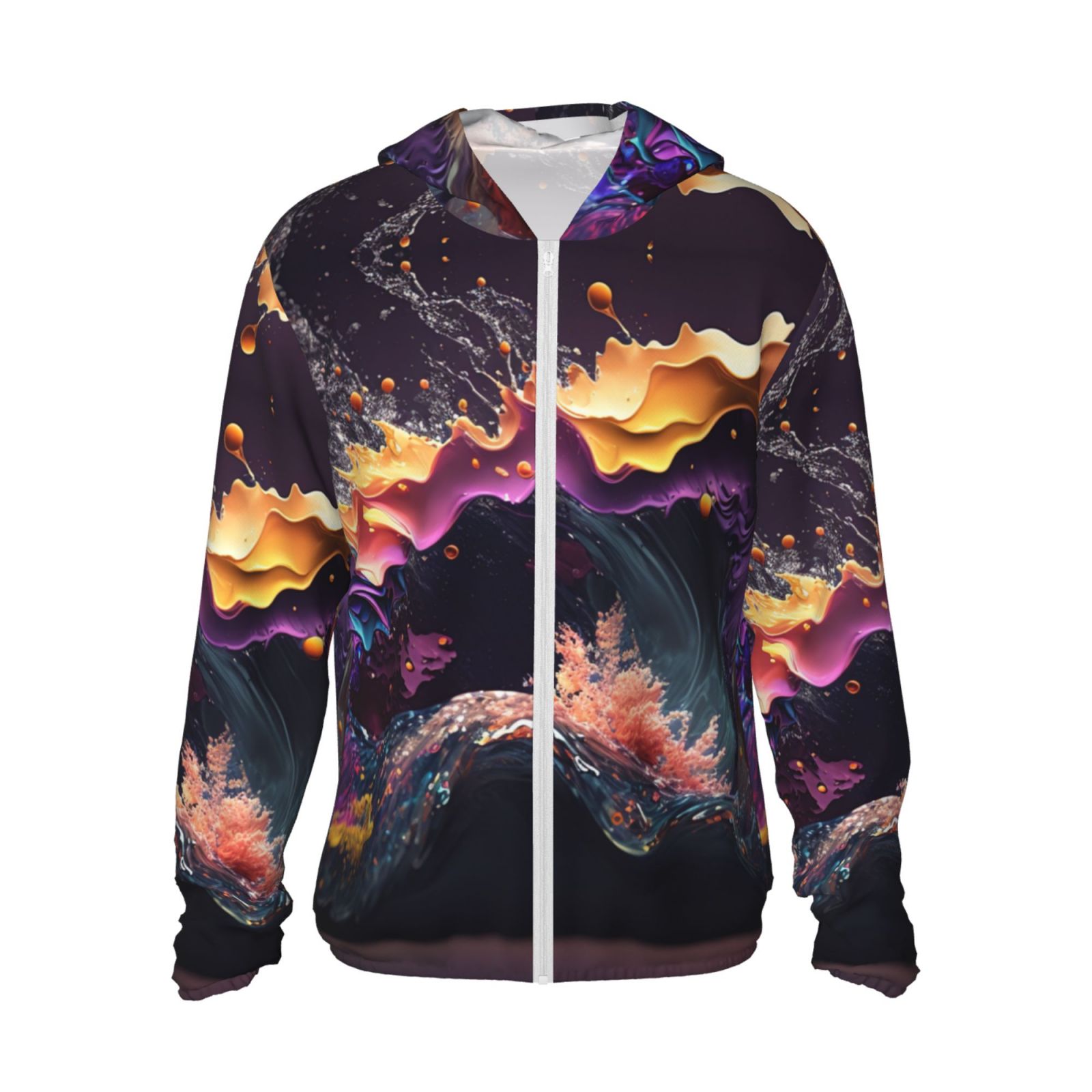 Sun Protection Shirts for Men/Women - Explosive Fluid Splash Art Long ...