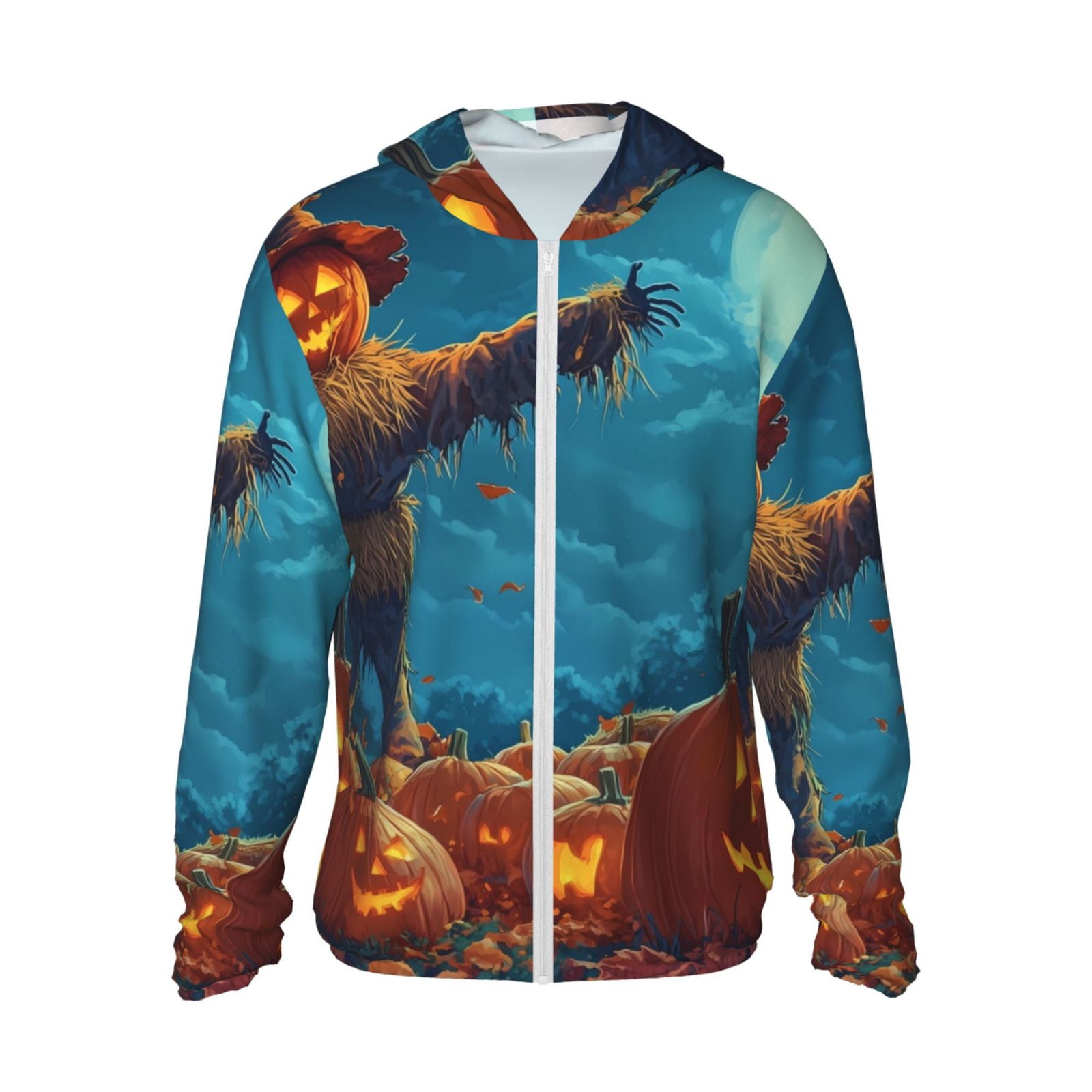 Sun Protection Shirts for Men/Women, Halloween Cute Pumpkin Scarecrow ...