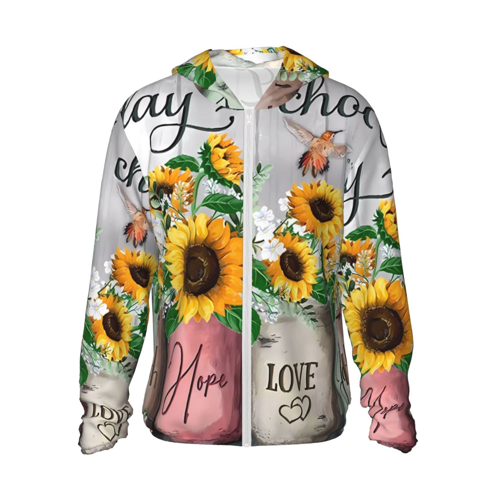 Sun Protection Shirts for Men/Women, Love Sunflower Hummingbird Long Sleeve Fishing Outdoor ...