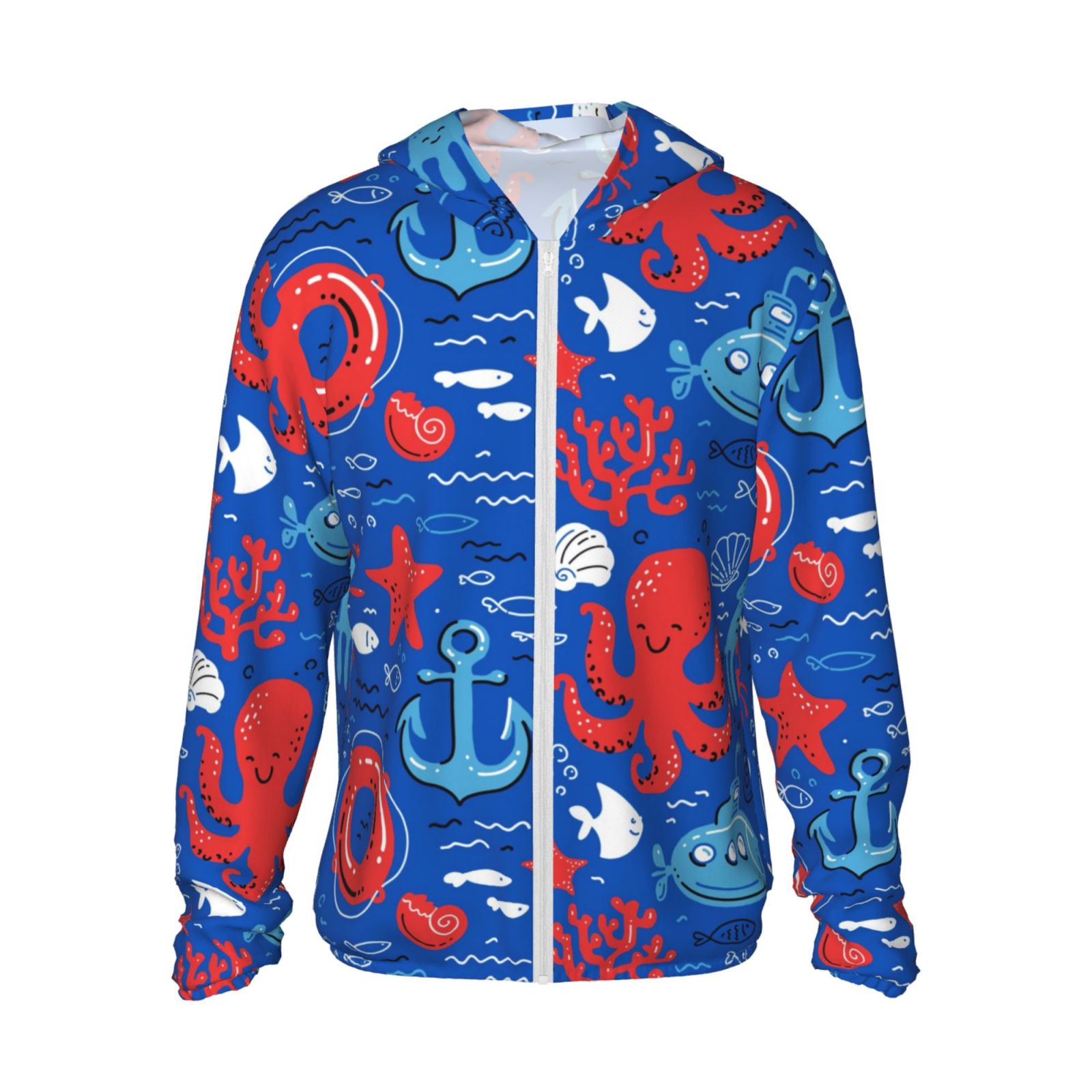 Sun Protection Shirts for Men/Women, Nautical Animals Long Sleeve ...