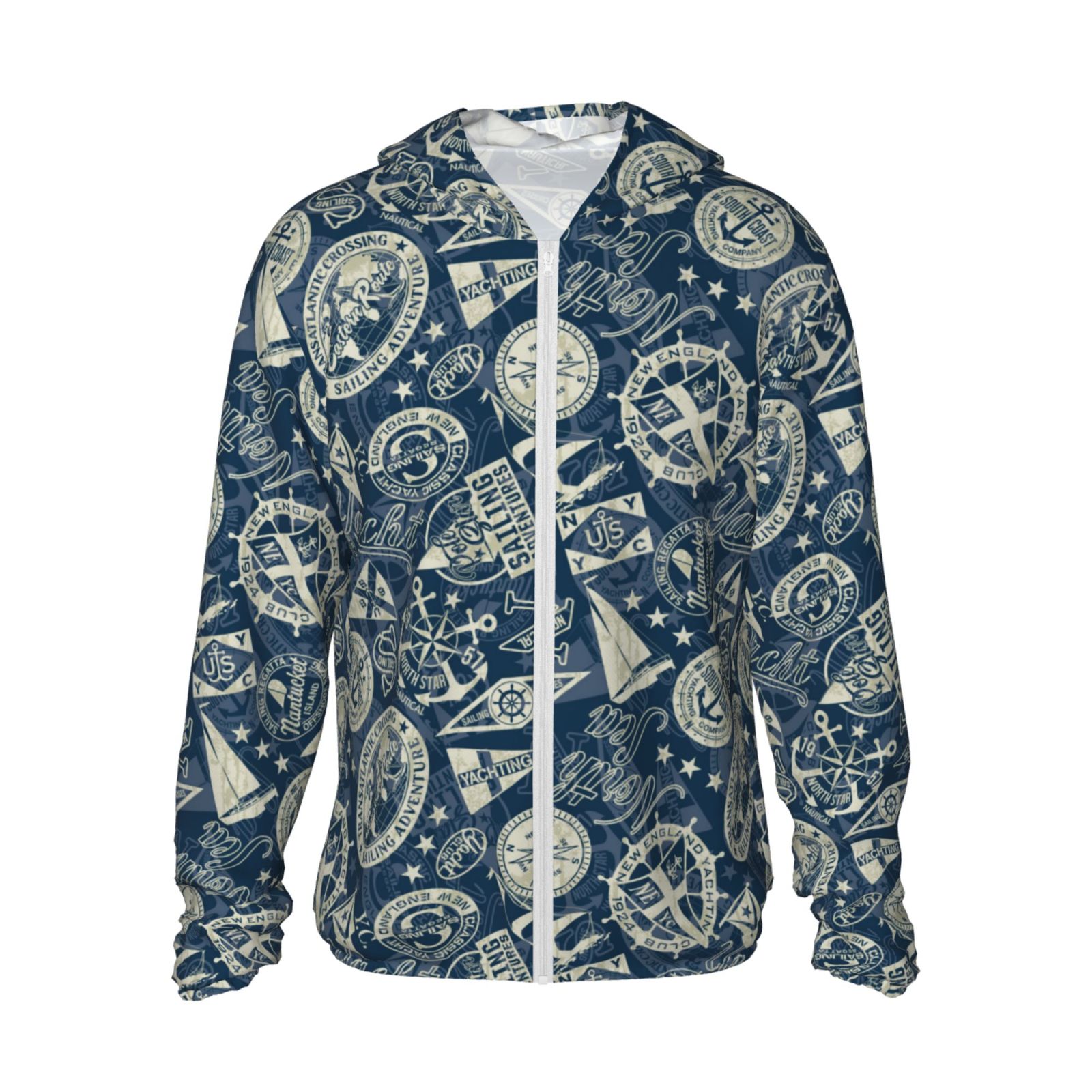 Sun Protection Shirts for Men/Women, Nautical Style Long Sleeve Fishing ...
