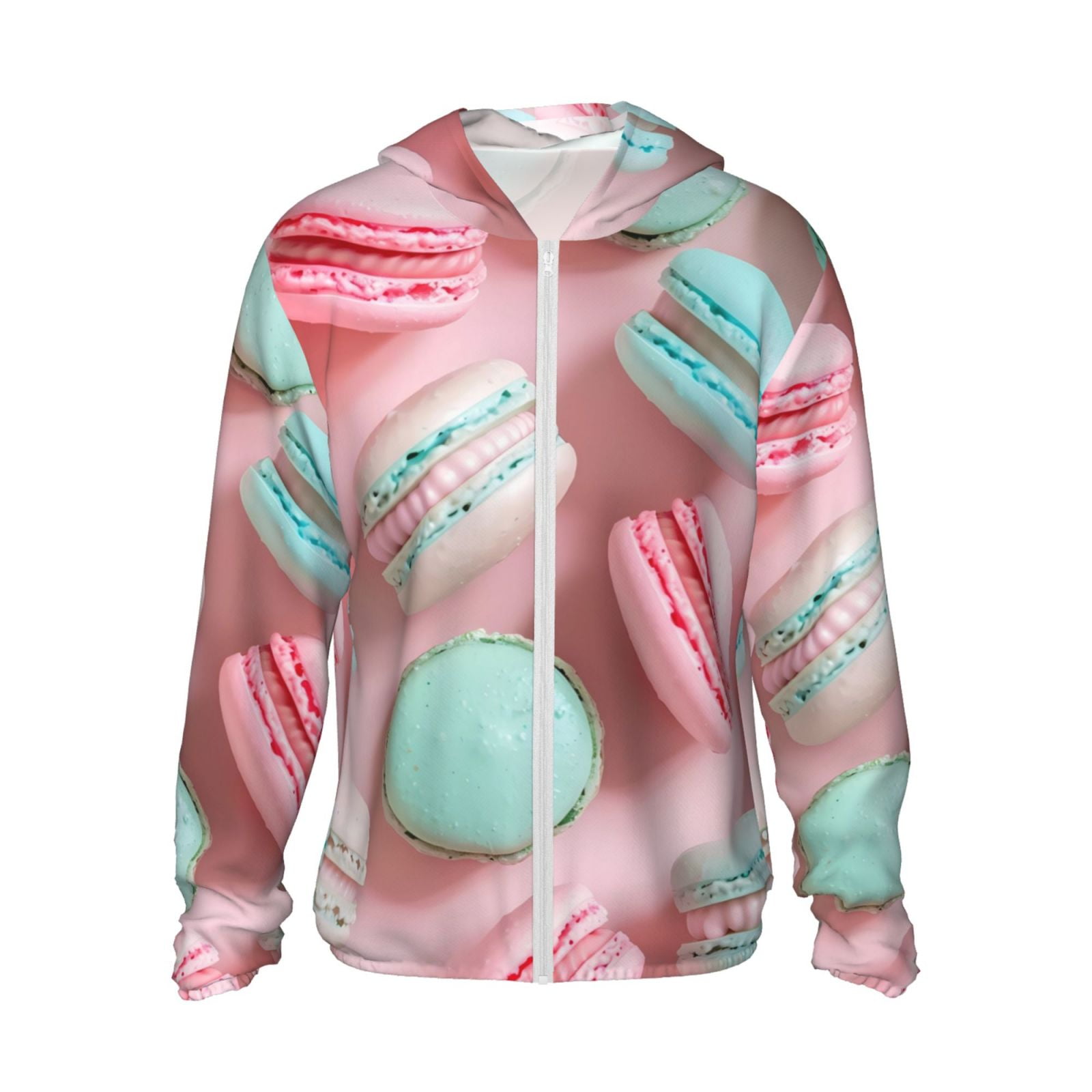 Sun Protection Shirts for Men/Women - Pastel Macarons Delight Long Sleeve Sun Hoodie Jacket for ...