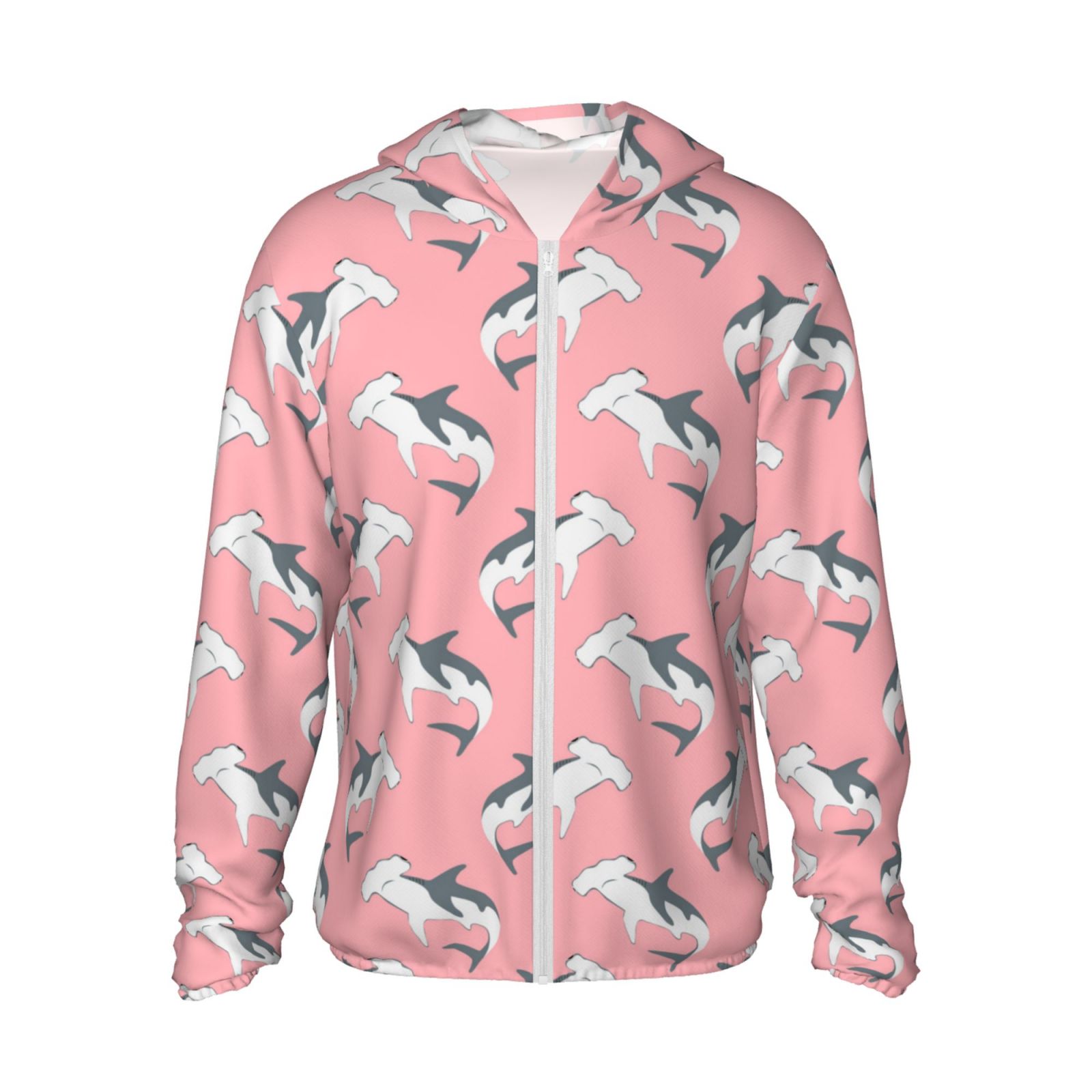 Sun Protection Shirts for Men/Women - Pink Hammerhead Shark Long Sleeve ...