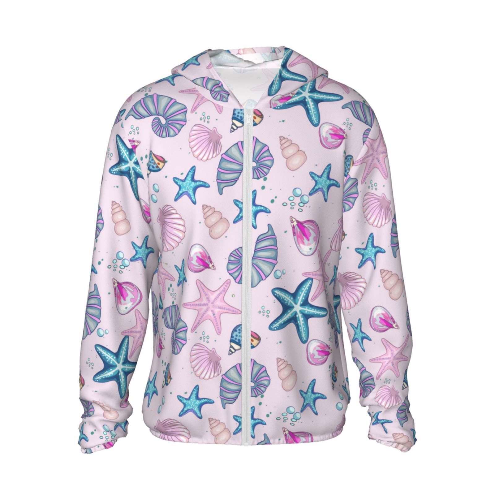 Sun Protection Shirts for Men/Women, Sea Shells 3 Long Sleeve Fishing ...